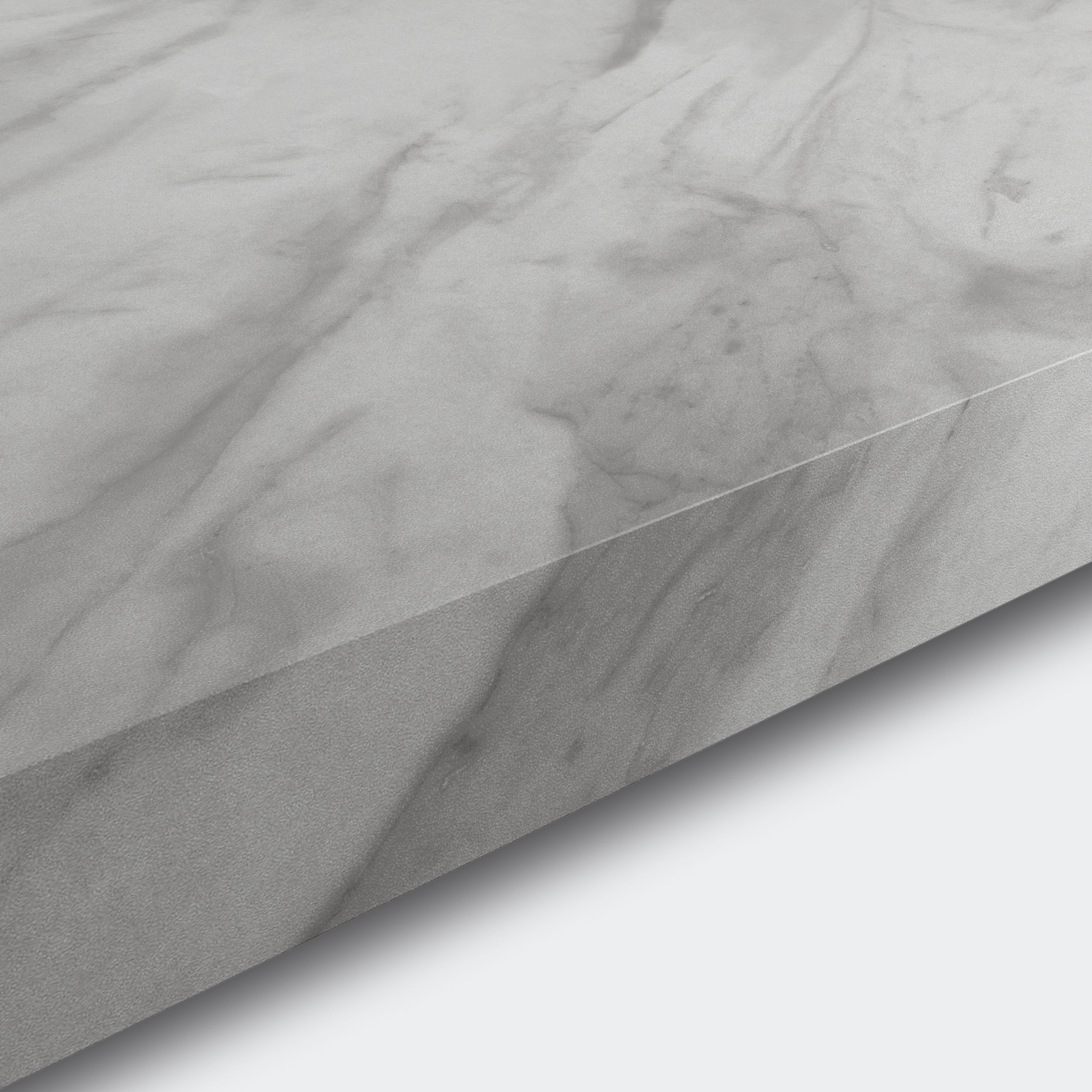 GoodHome 38mm Kala Matt White Stone effect Chipboard & laminate Square ...