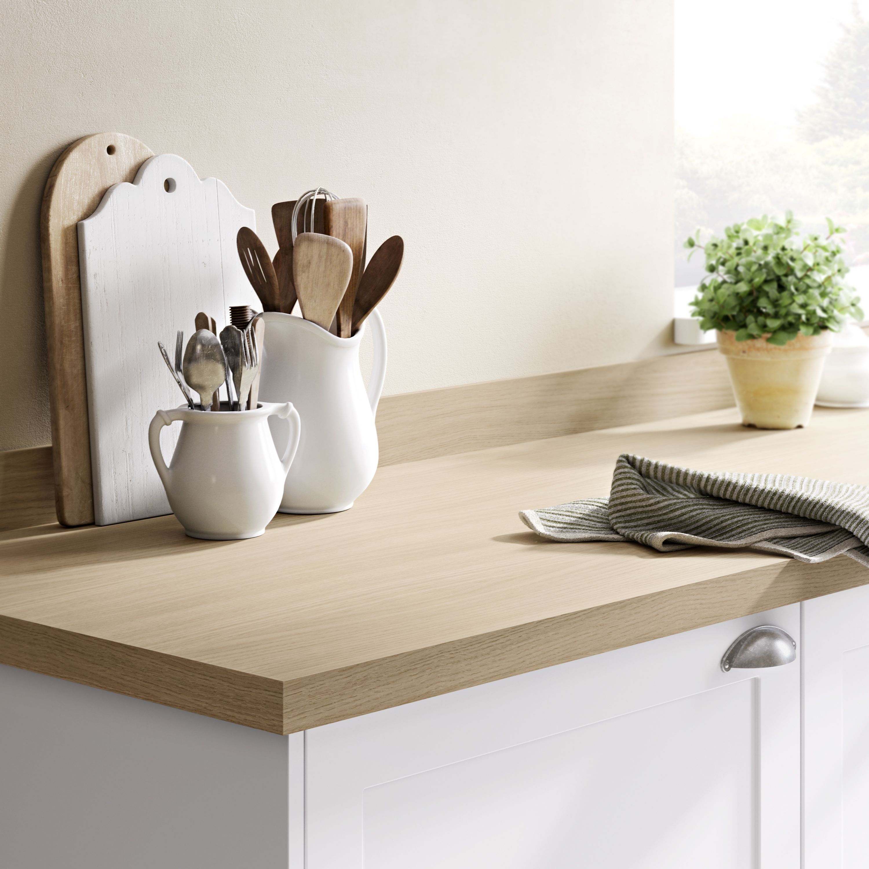 GoodHome 38mm Kala Matt Wood effect Laminate & particle board Square ...