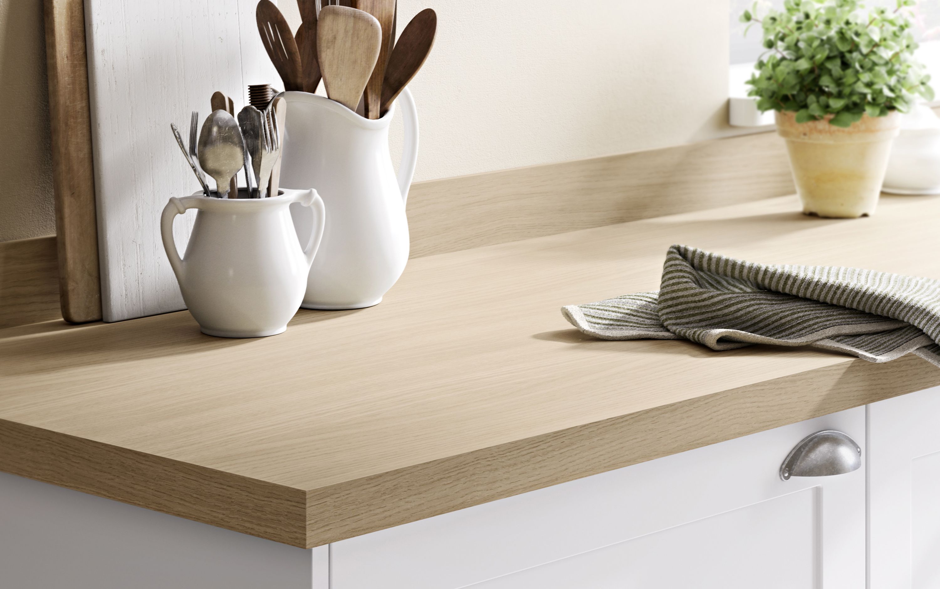 GoodHome 38mm Kala Matt Wood effect Laminate & particle board Square edge Kitchen Breakfast bar ...