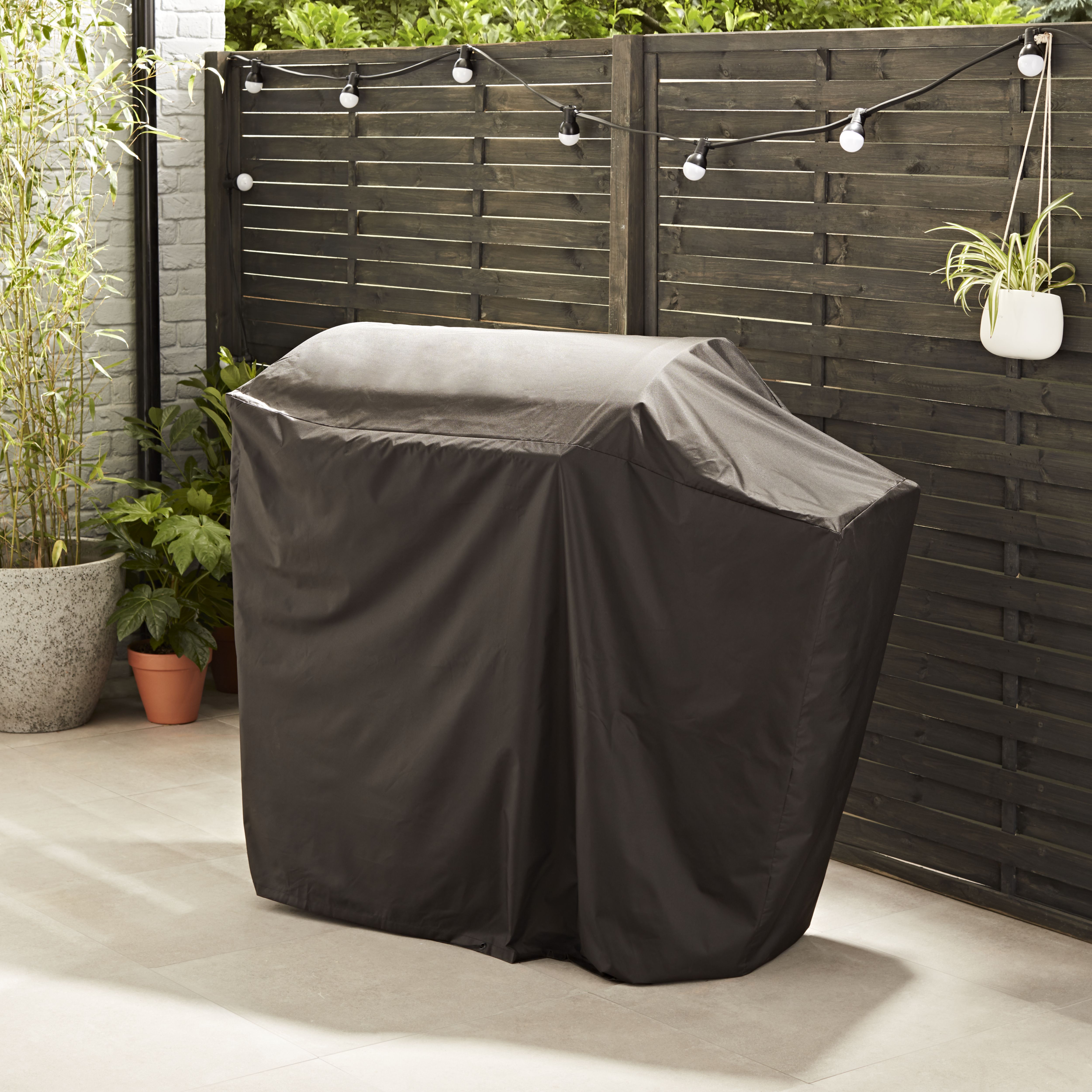 GoodHome 4 Burner Black Rectangular Barbecue cover 136cm(L) 56cm(W ...