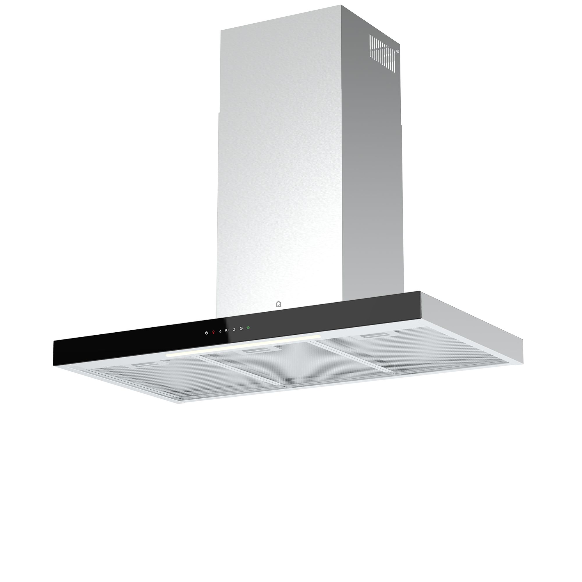 GoodHome AirSensor GHBH90ASBL Glass Box Cooker hood (W)90cm - Brushed ...
