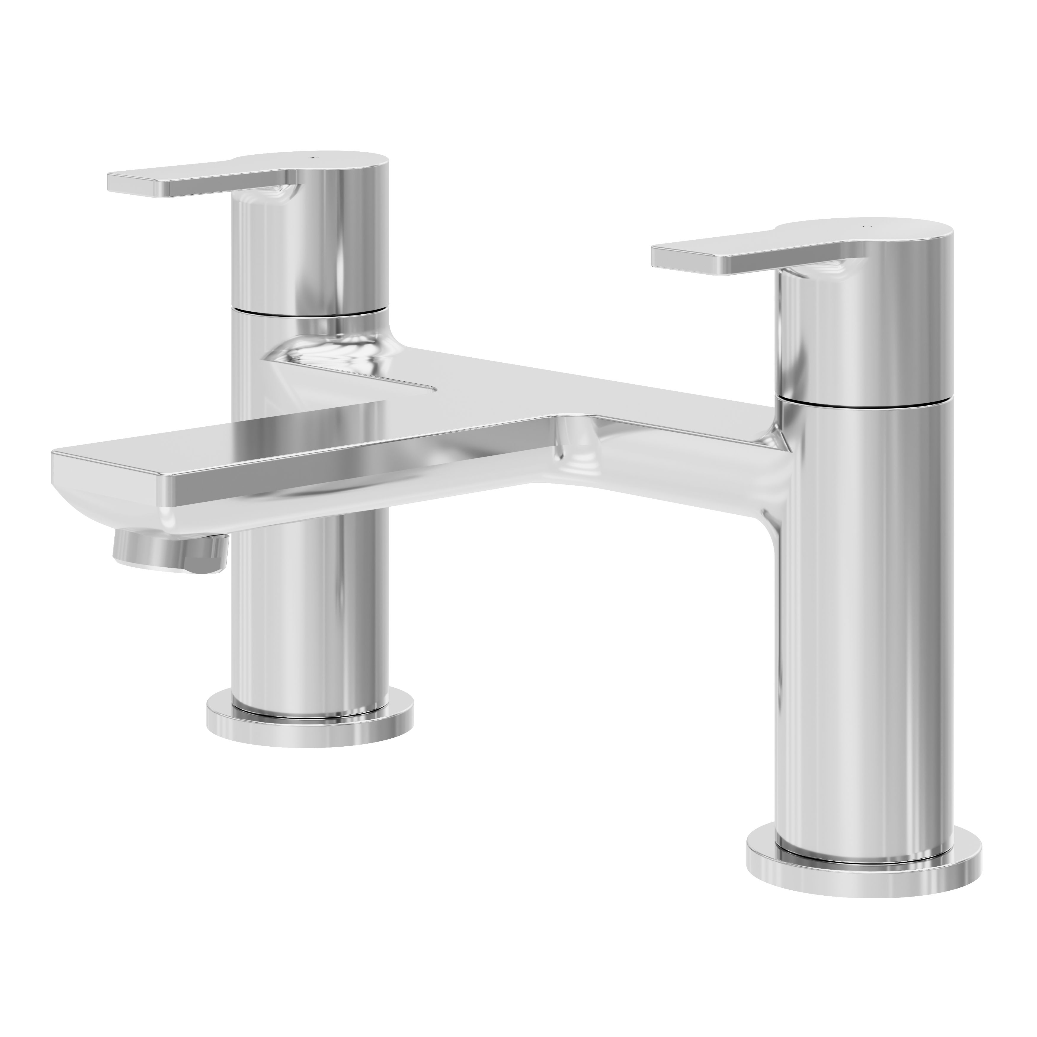 GoodHome Akita Gloss Chrome effect Deck-mounted Manual Single Bath ...