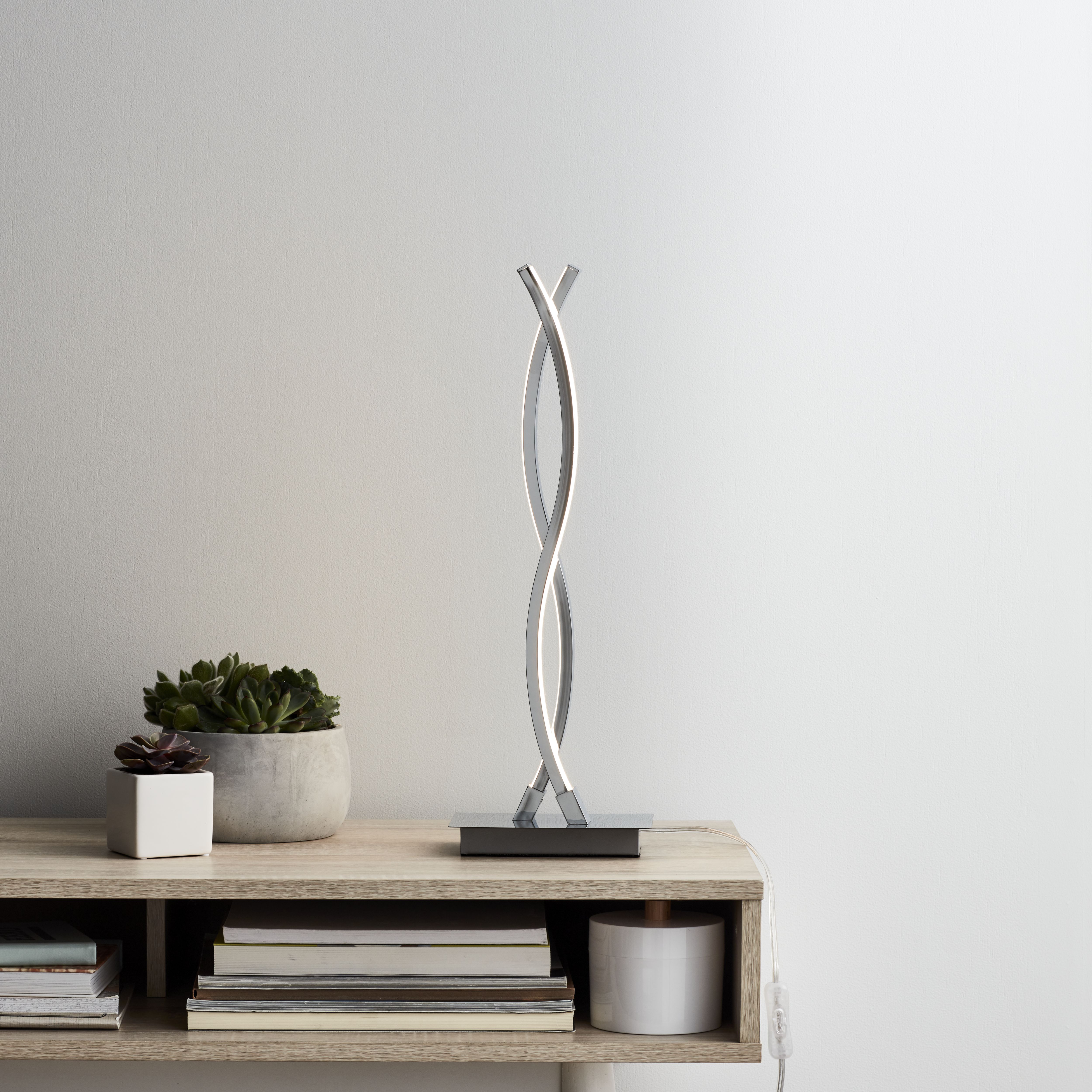GoodHome Alani Modern Chrome effect Table light