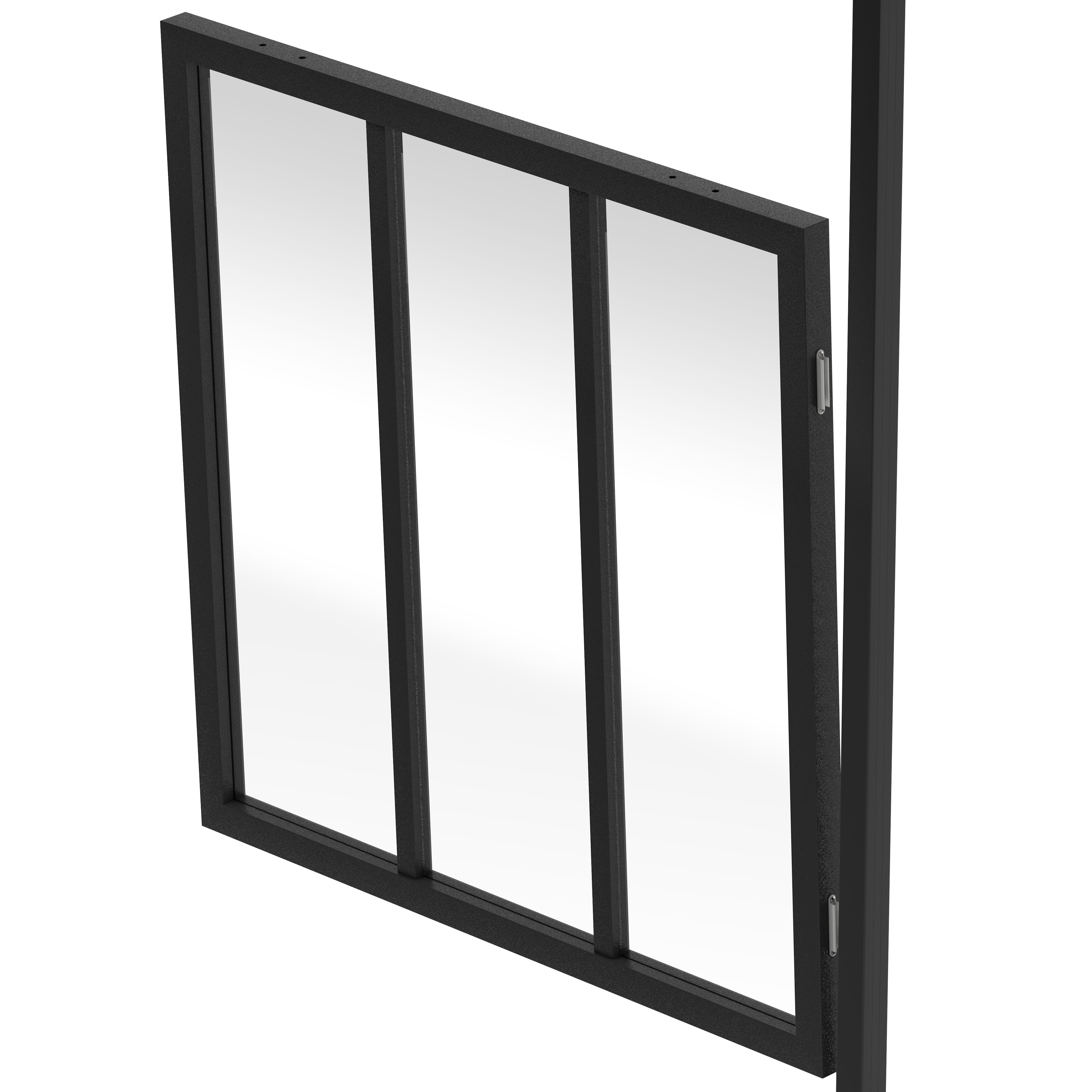 GoodHome Alara Black Clear Glass Modular Room divider panel (H)1m (W)1m ...