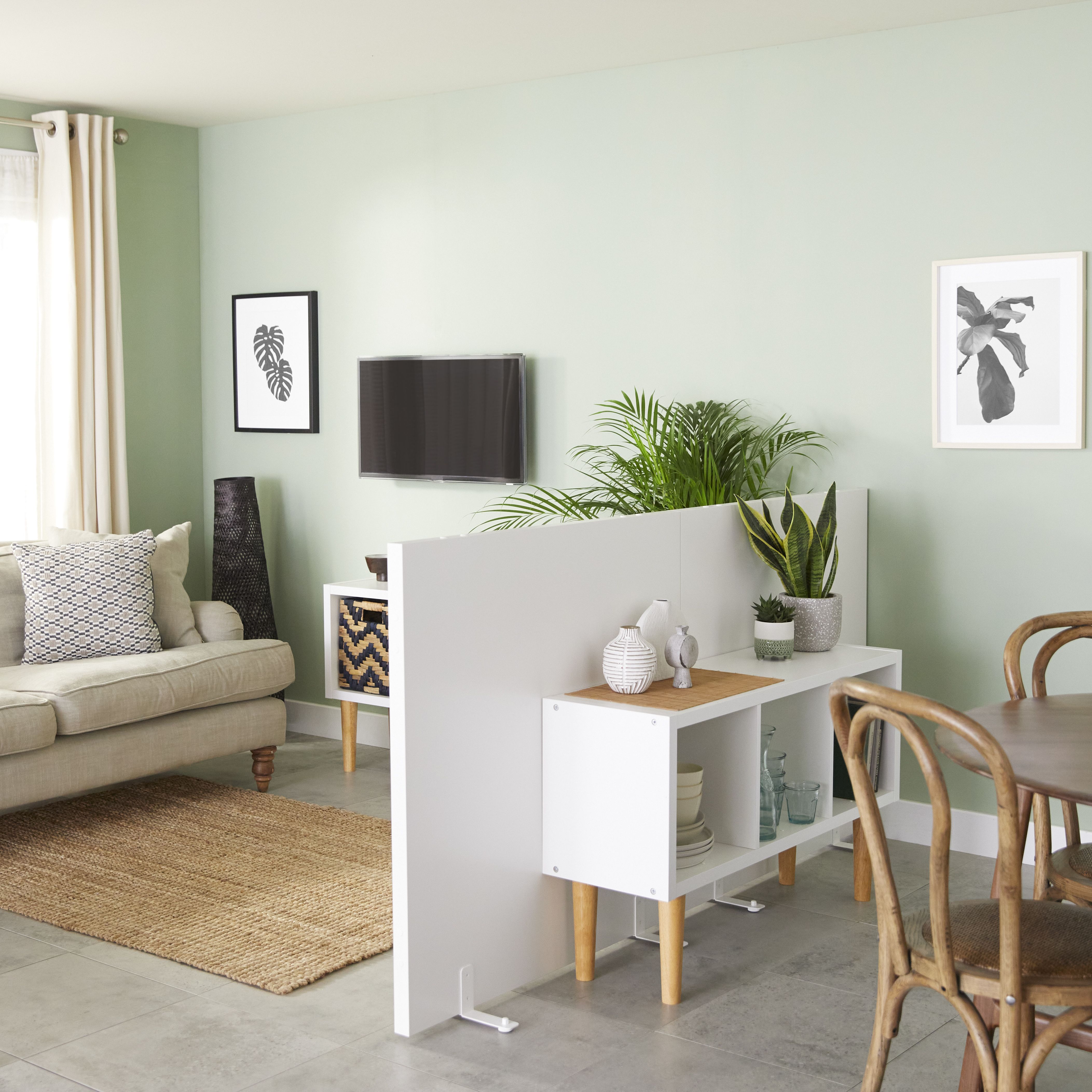 GoodHome Alara White Modular Room divider panel (H)1m (W)1m