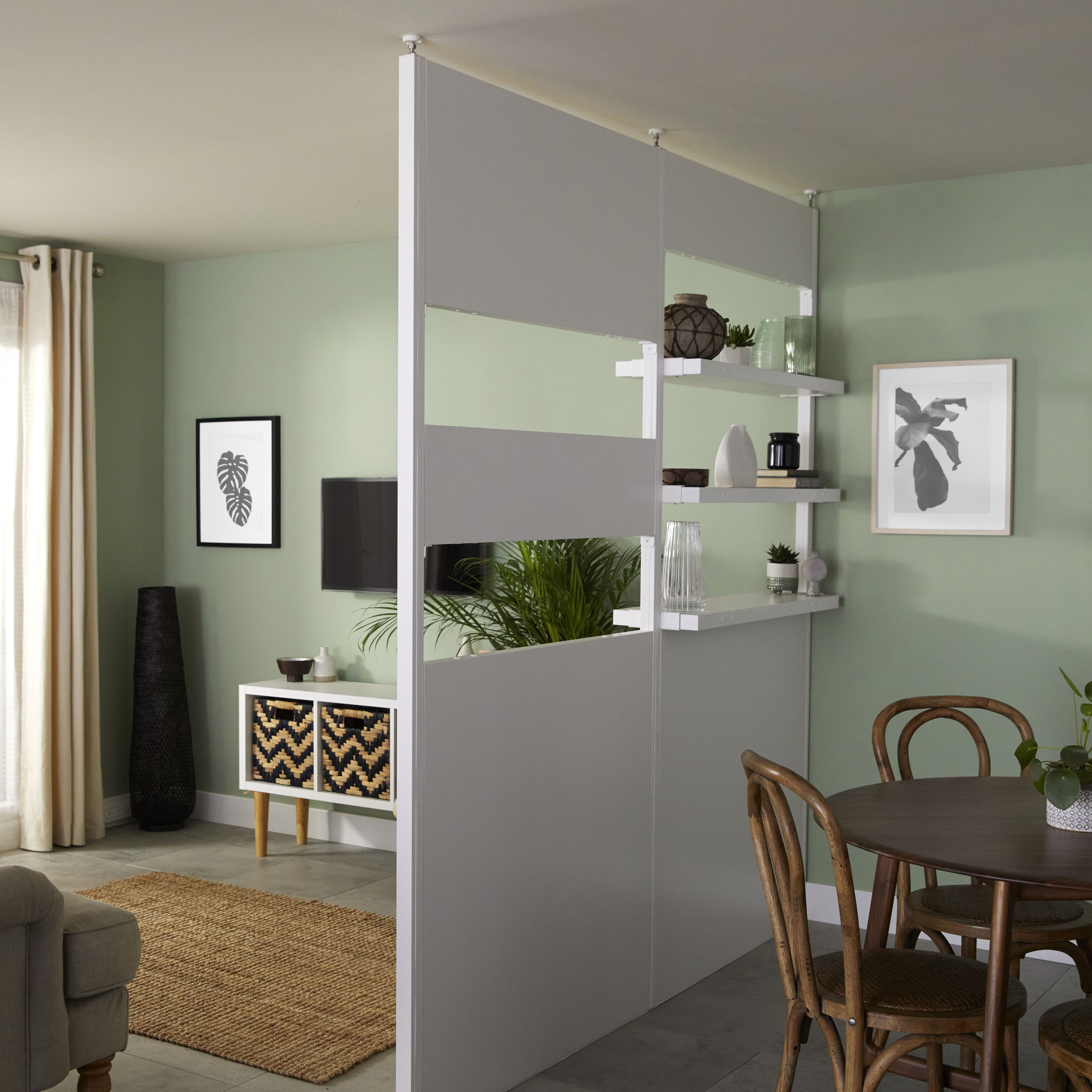 GoodHome Alara White Modular Room divider panel (H)1m (W)1m