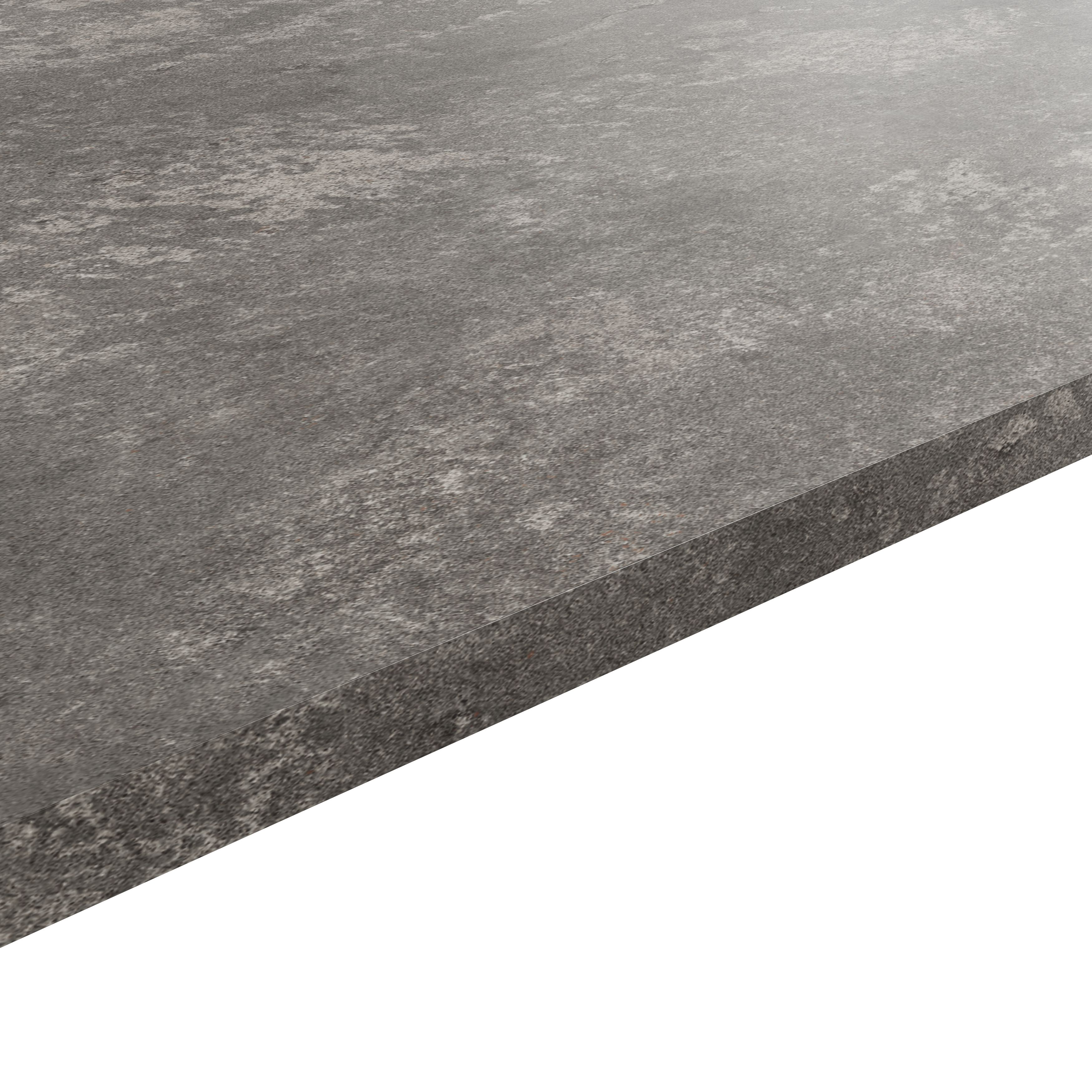 GoodHome Algiata Grey Stone effect Laminate Square edge Kitchen Worktop ...
