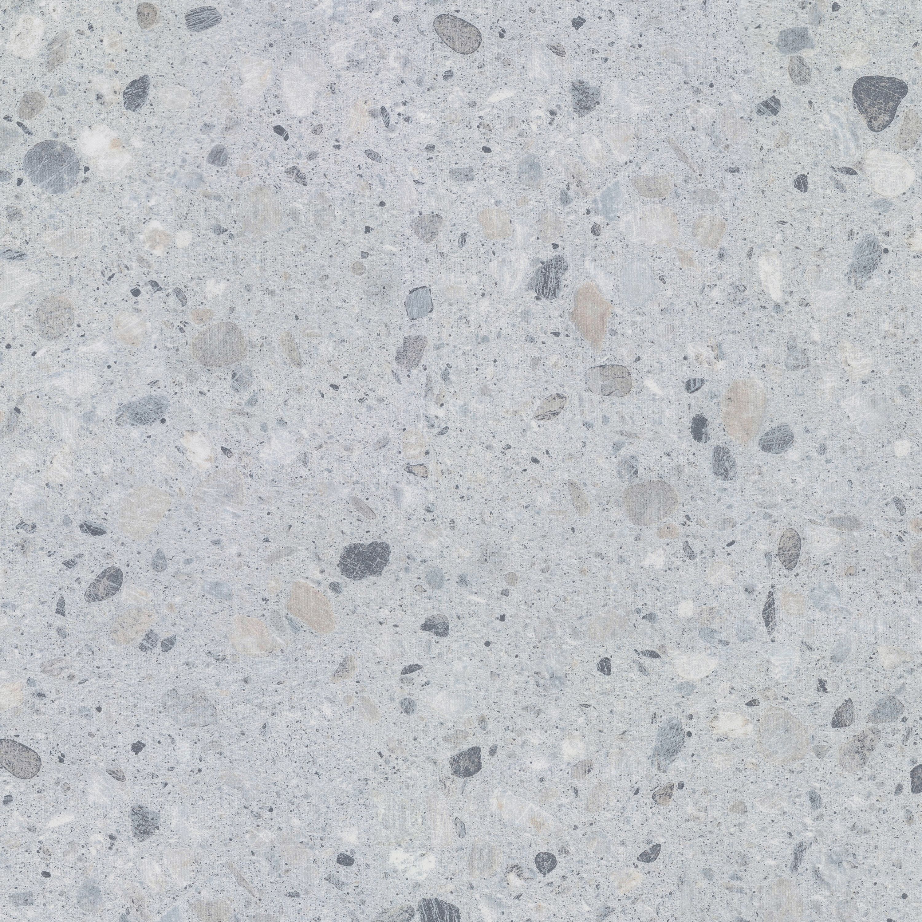 GoodHome Algiata Polished Grey Terrazzo effect Laminated chipboard Back ...