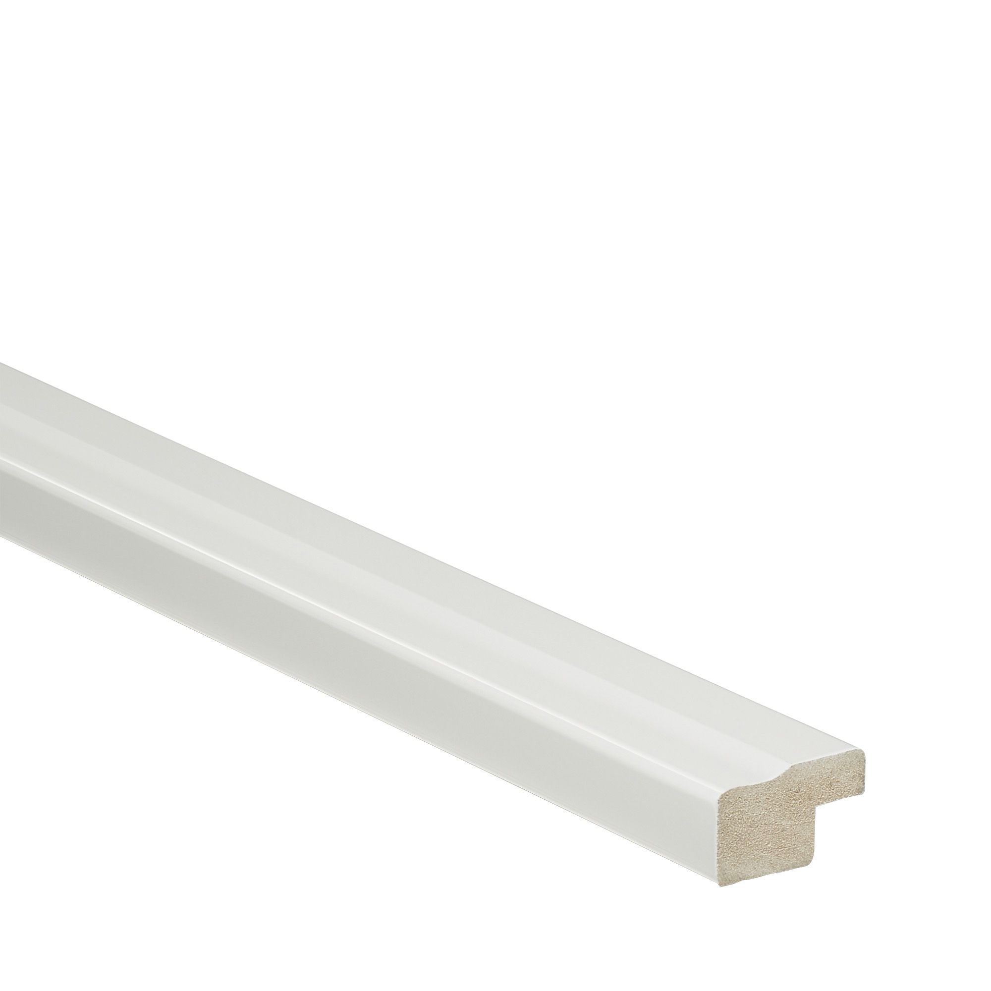 GoodHome Alisma High gloss white Cornice & pelmet, (L)2400mm (H)35mm