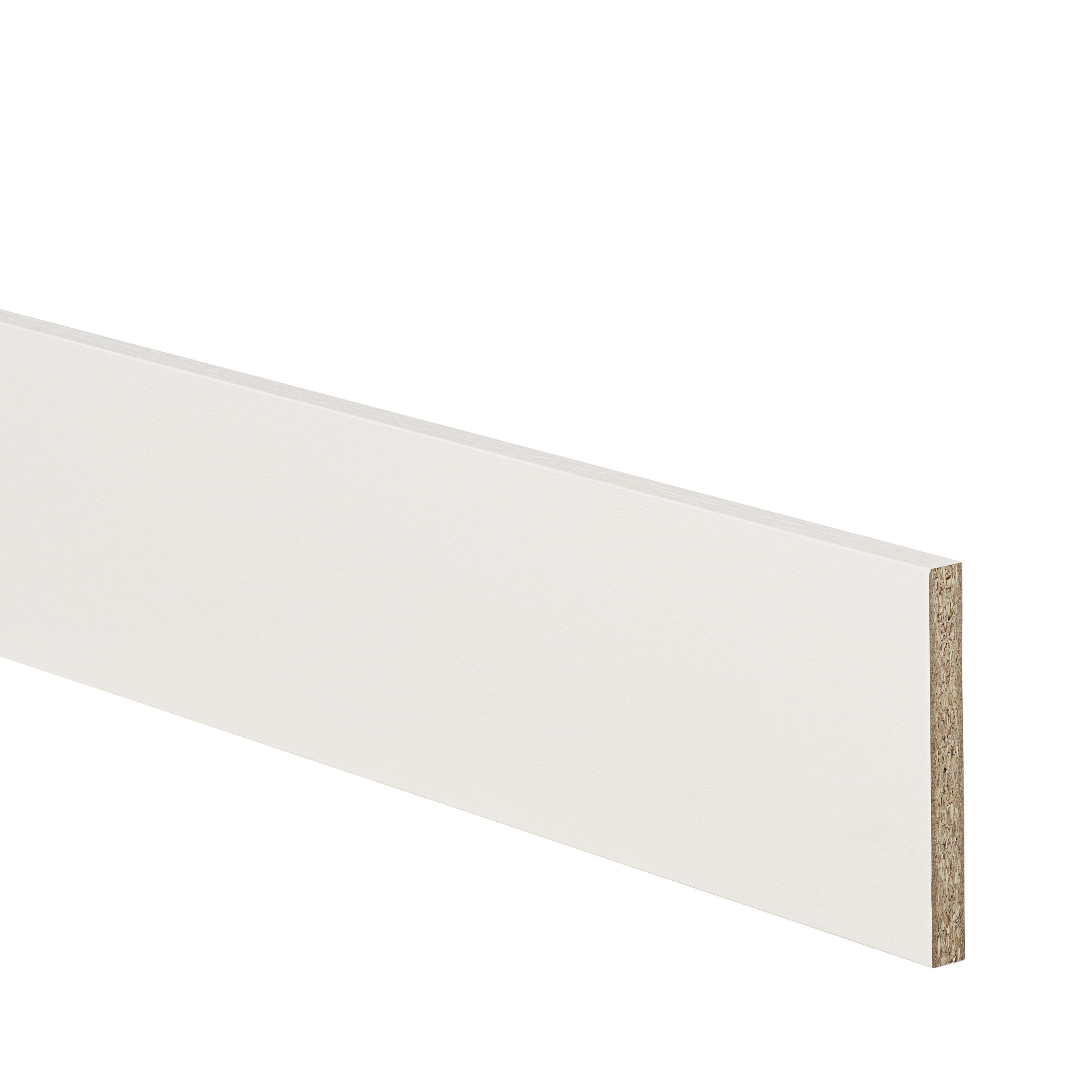 GoodHome Alpinia Ivory Wood effect Square edge Matt ivory painted wood ...