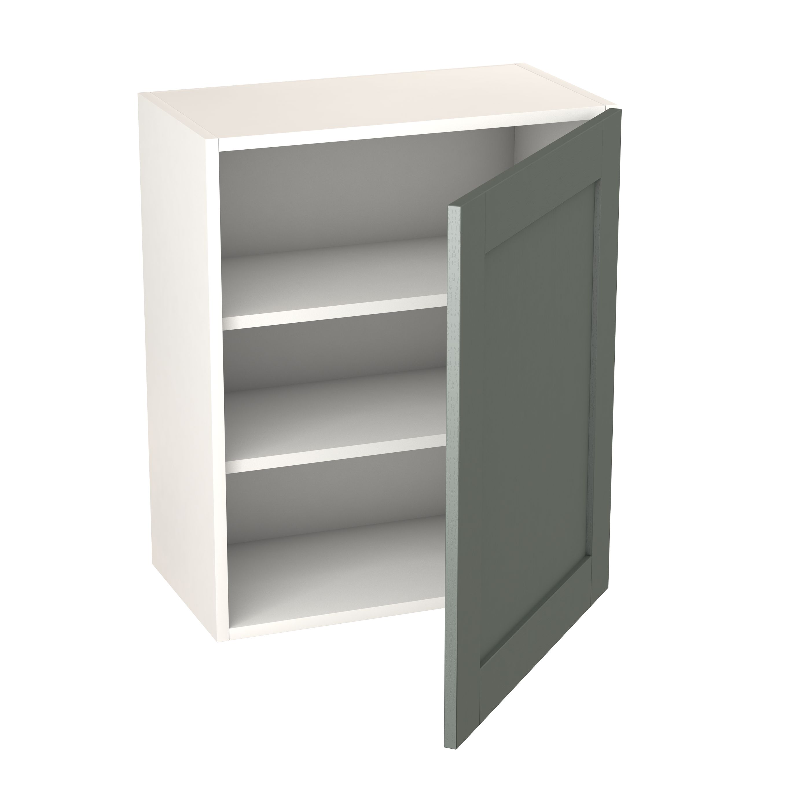 GoodHome Alpinia Matt green wood effect Wall Kitchen cabinet (W) 600mm ...