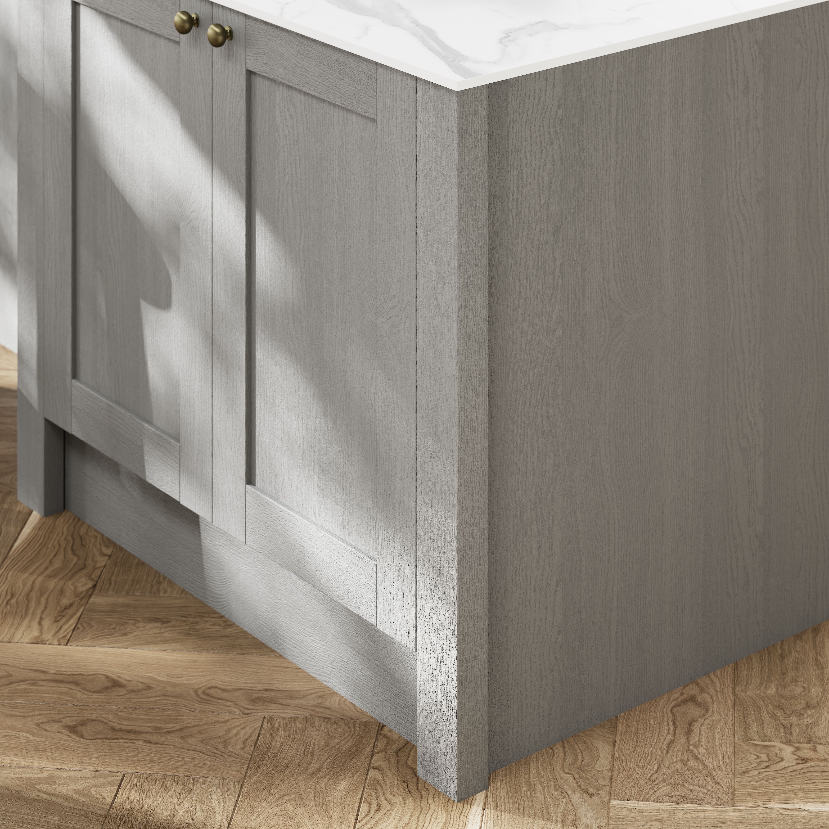 GoodHome Alpinia Matt Grey Square Pilaster, (H)2400mm (W)80mm