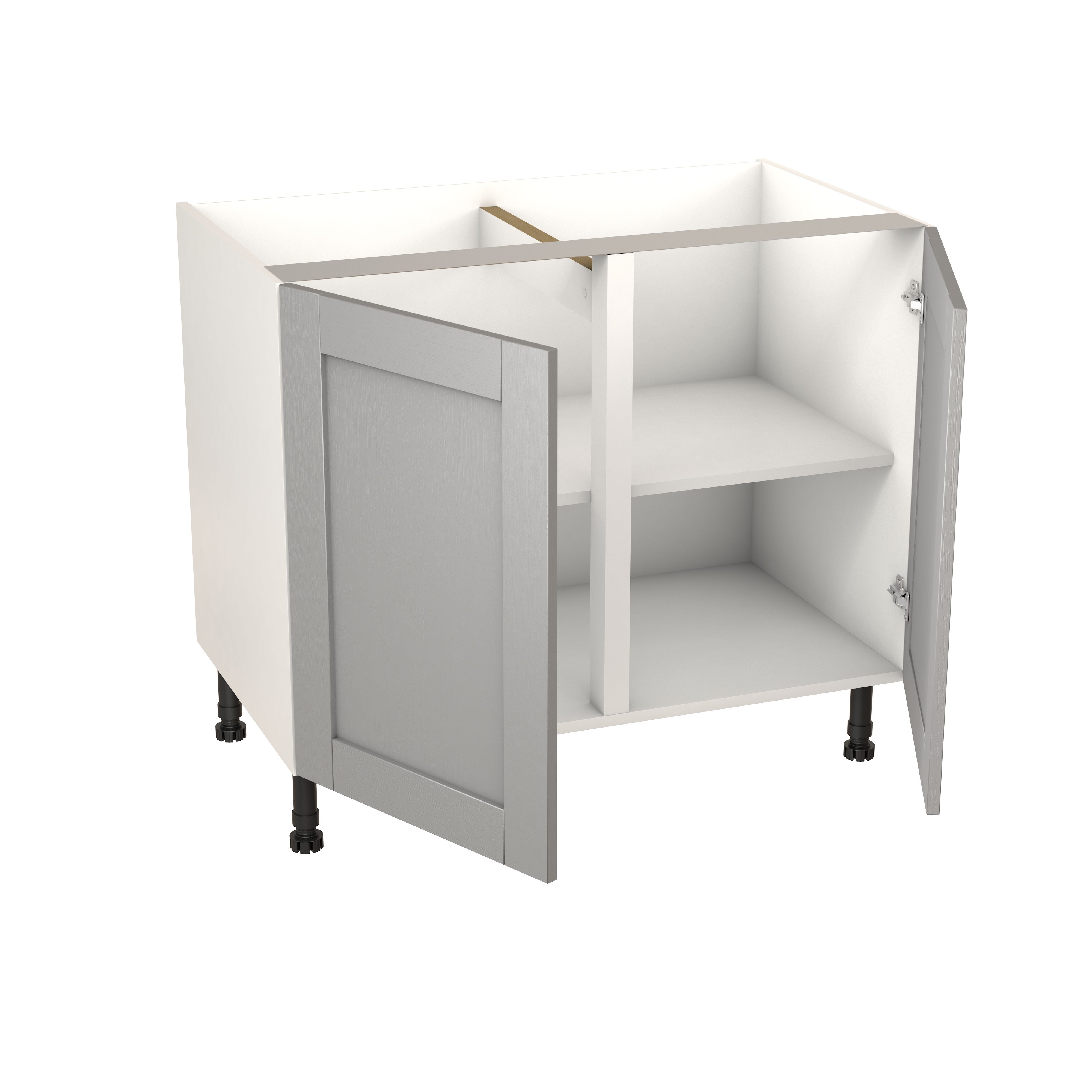 GoodHome Alpinia Matt grey wood effect Base Kitchen cabinet (W) 1000mm ...