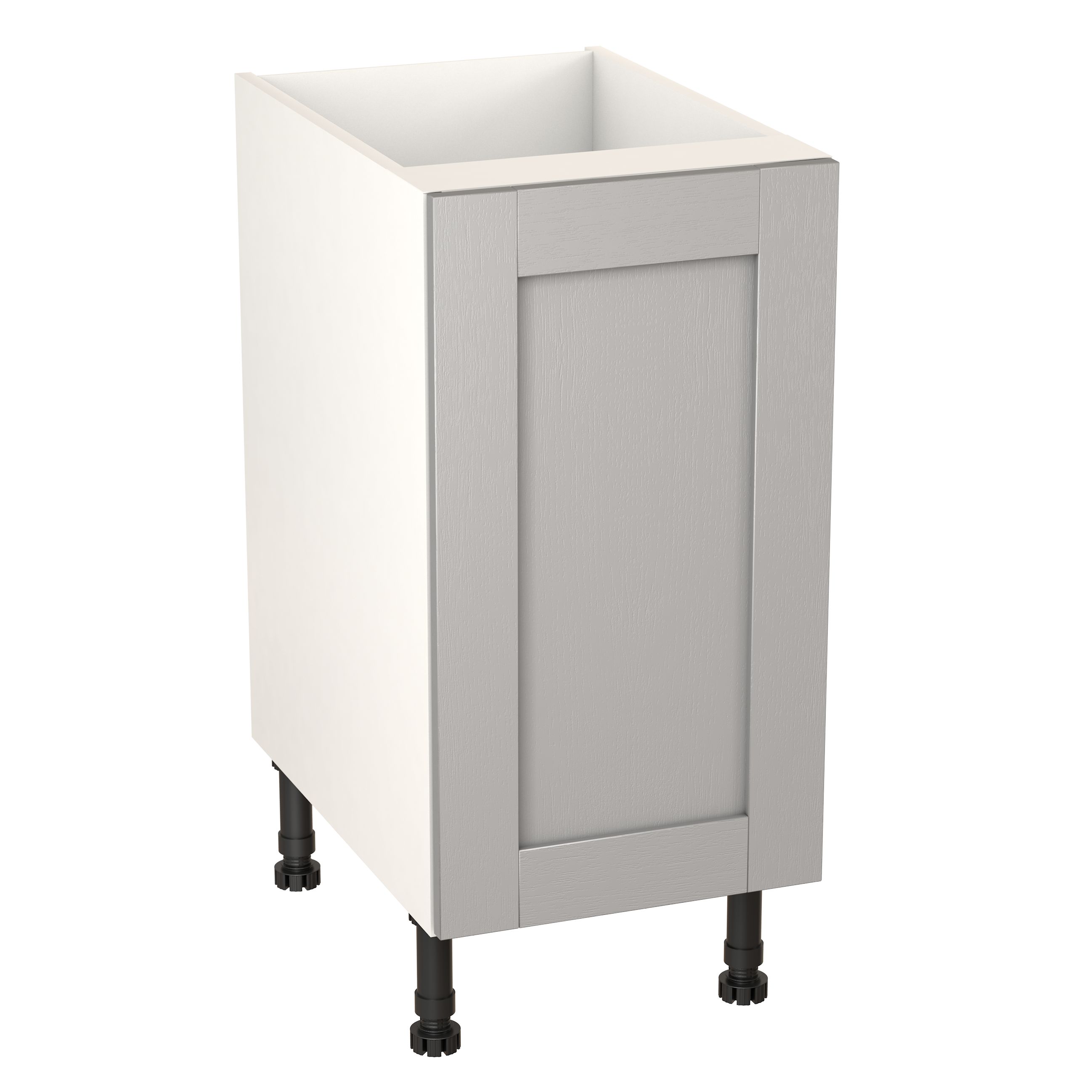 GoodHome Alpinia Matt grey wood effect Base Kitchen cabinet (W) 400mm ...