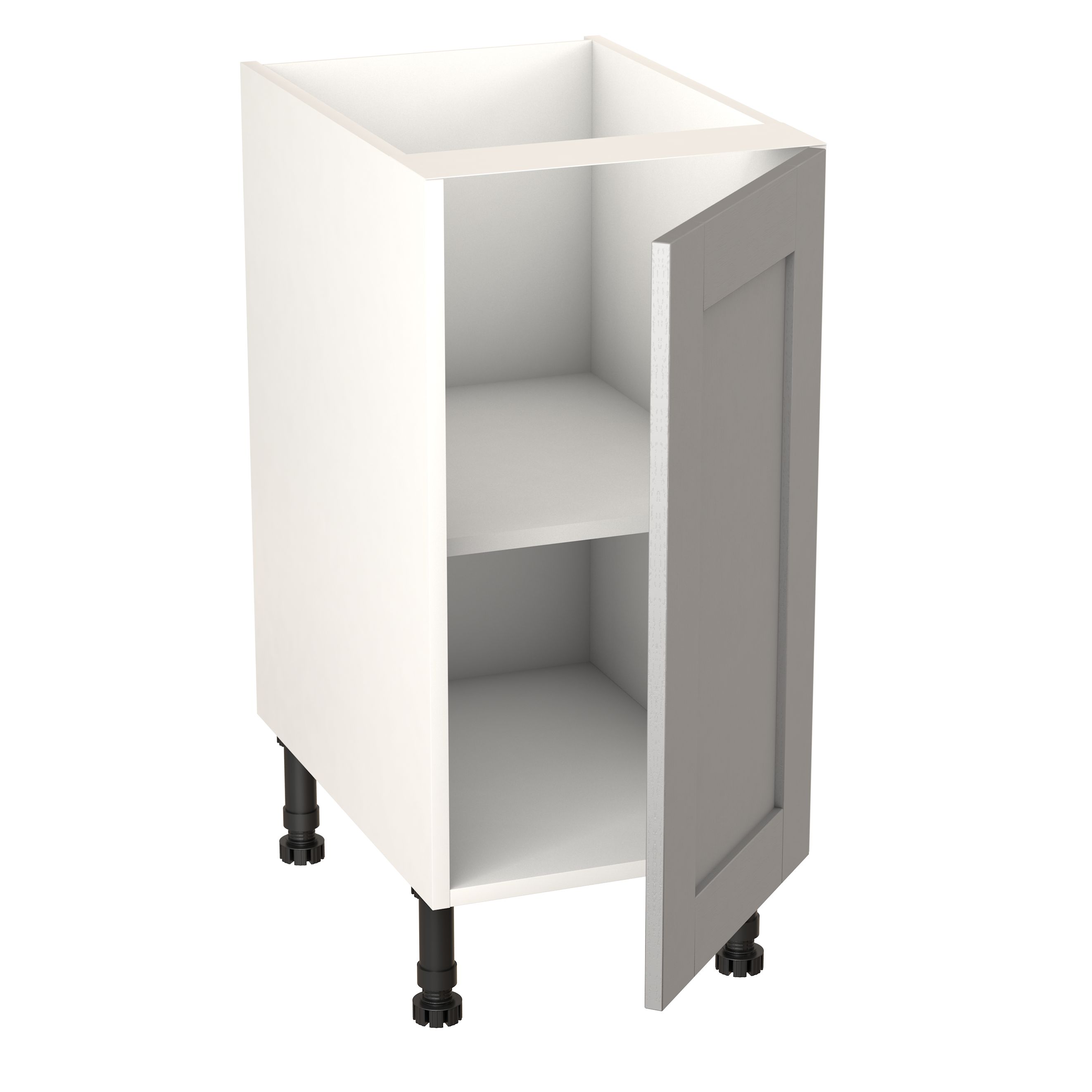 GoodHome Alpinia Matt grey wood effect Base Kitchen cabinet (W) 400mm ...