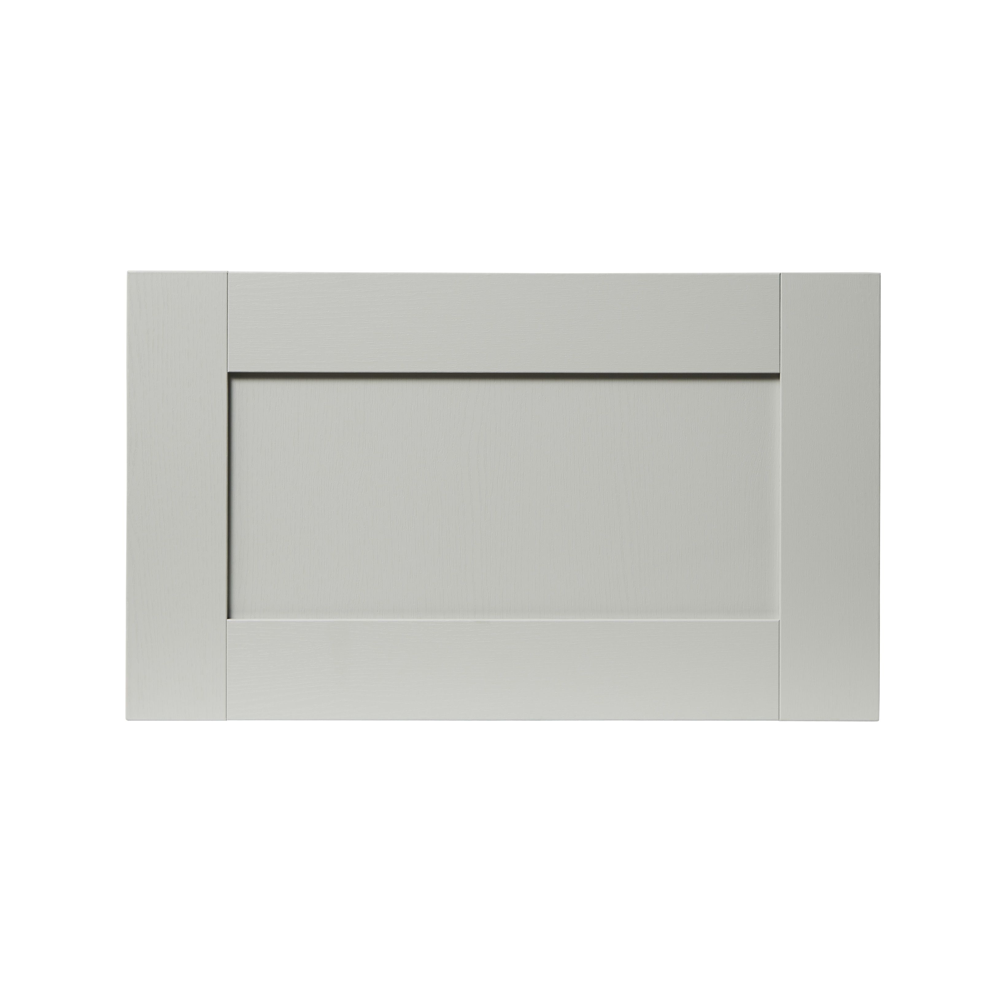 GoodHome Alpinia Matt grey wood effect Shaker 2 drawer front, bridging ...