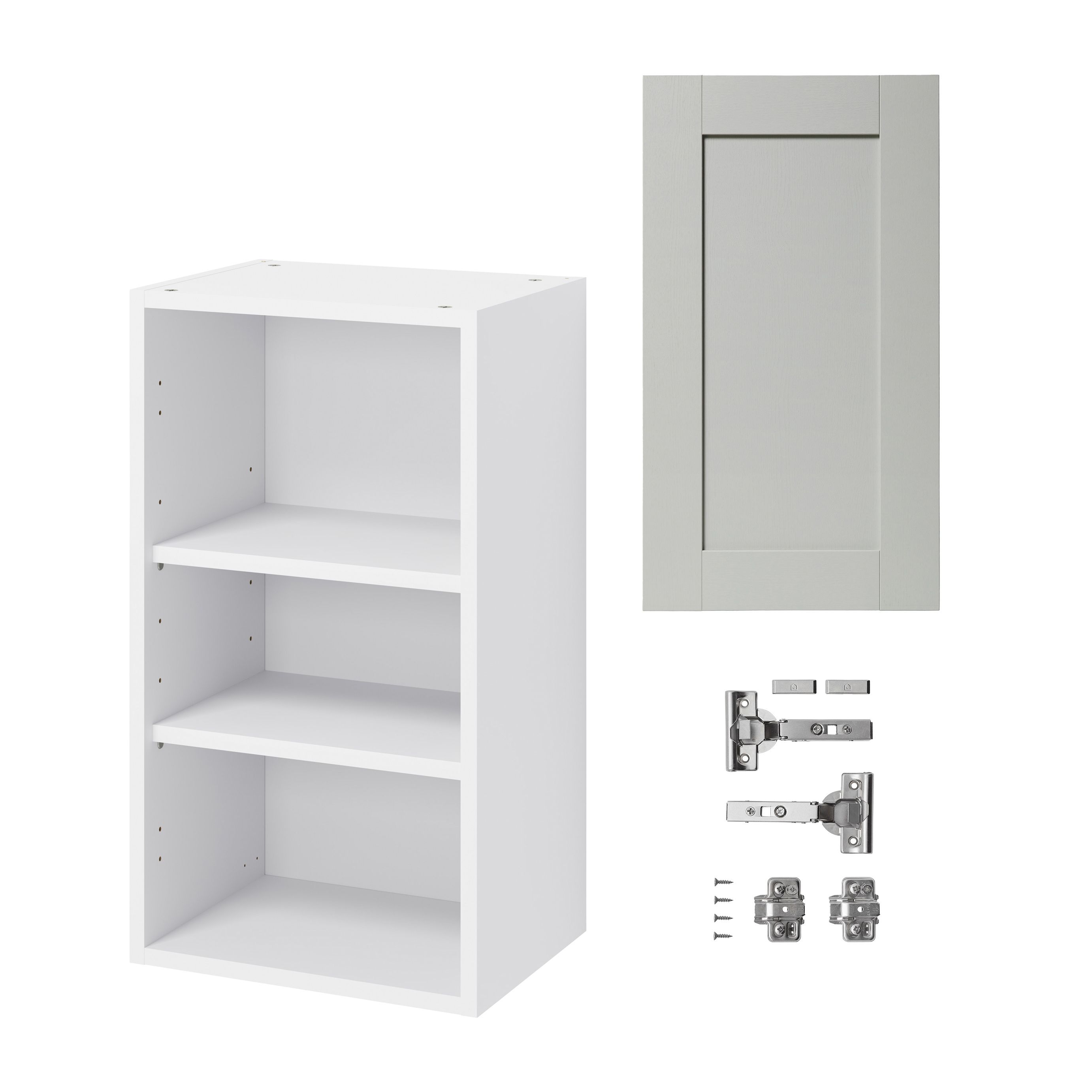 GoodHome Alpinia Matt grey wood effect Wall Kitchen cabinet (W) 400mm ...