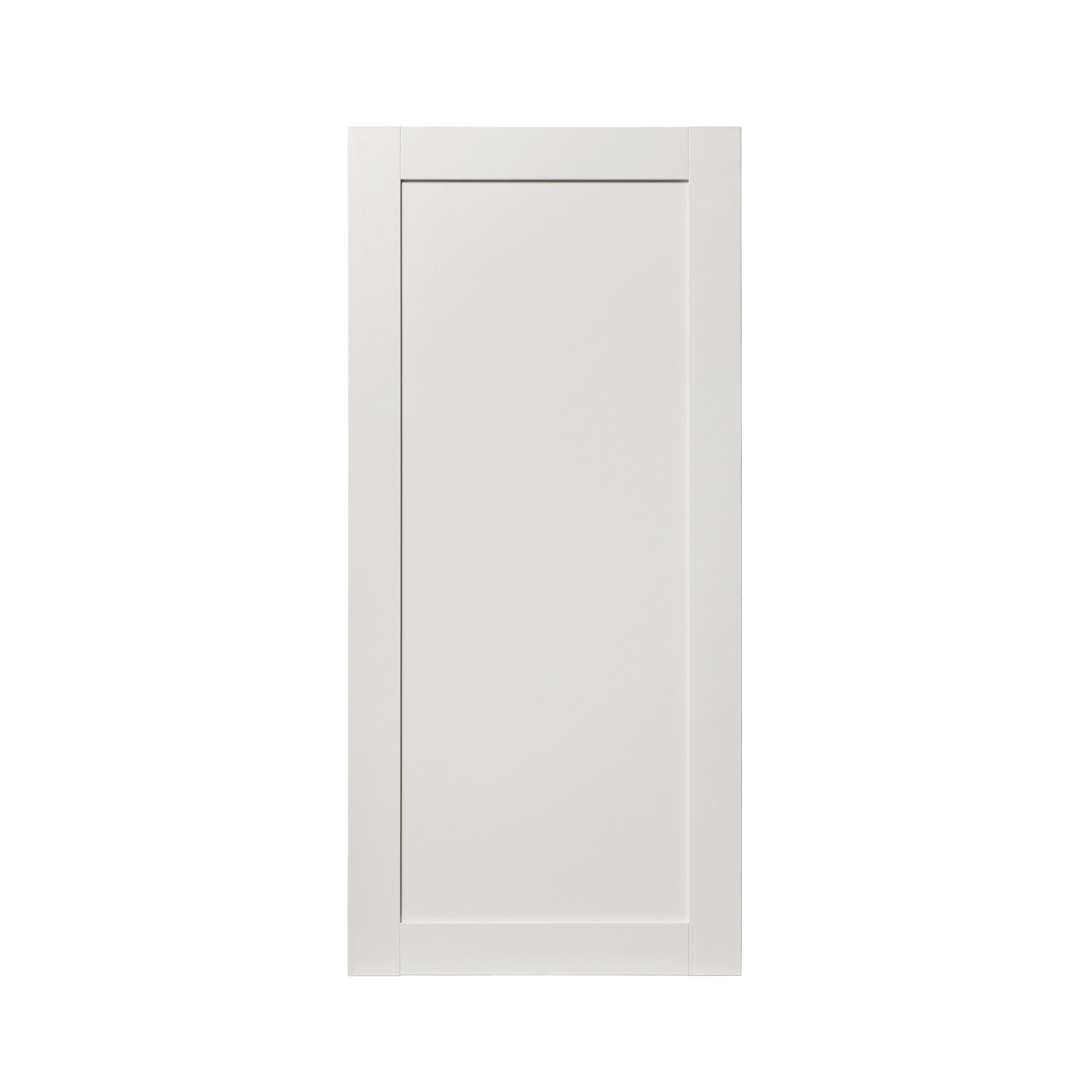 GoodHome Alpinia Matt ivory painted wood effect shaker Matt ivory wood ...