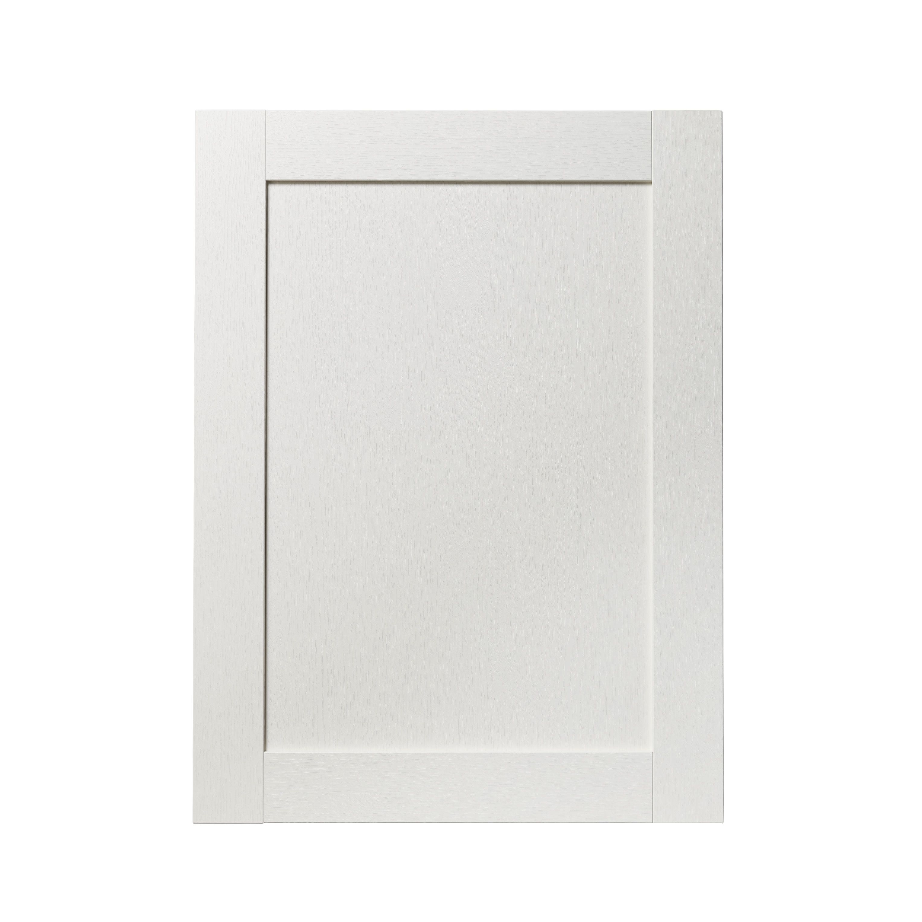 GoodHome Alpinia Matt ivory painted wood effect shaker Matt ivory wood ...