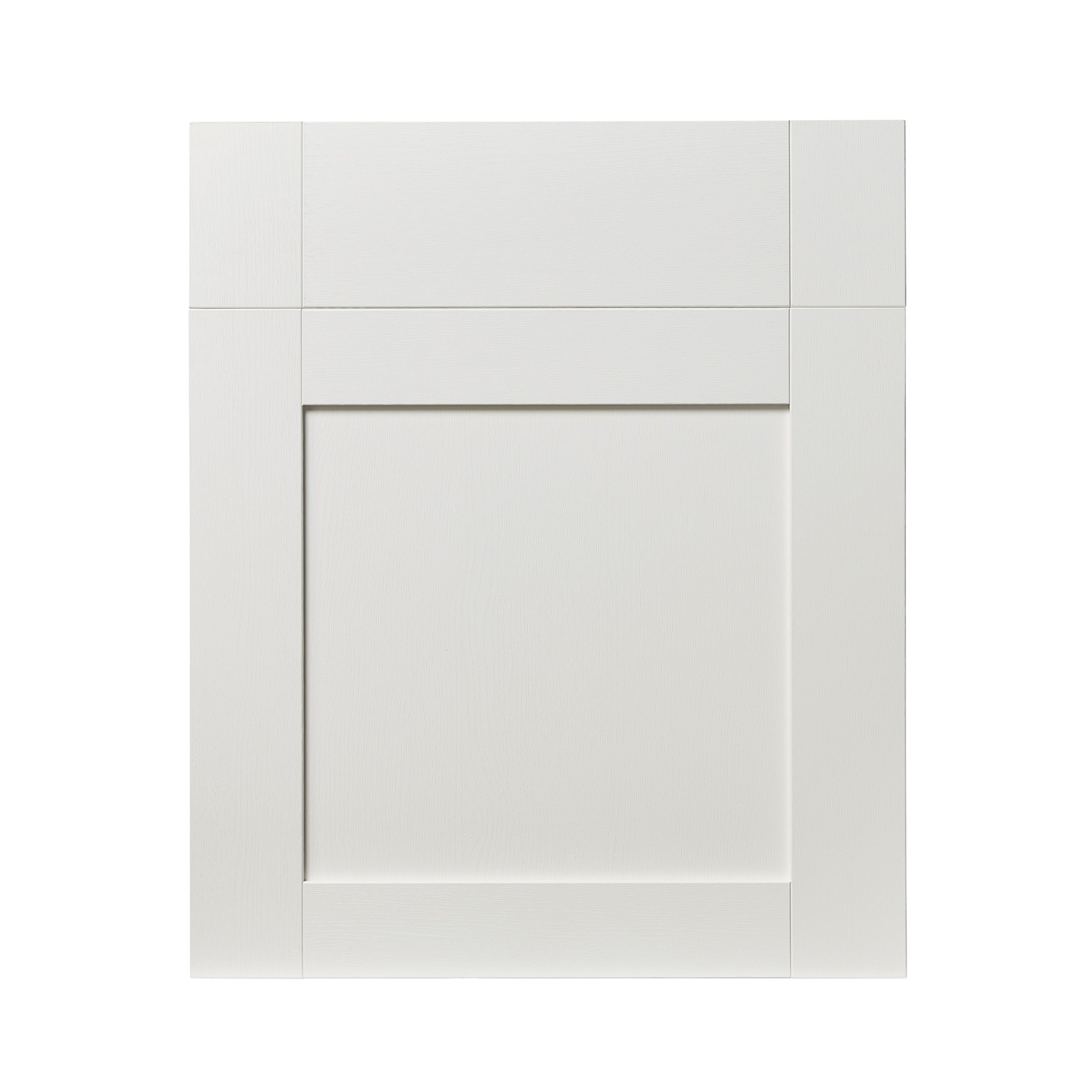 GoodHome Alpinia Matt ivory painted wood effect shaker Matt ivory wood ...