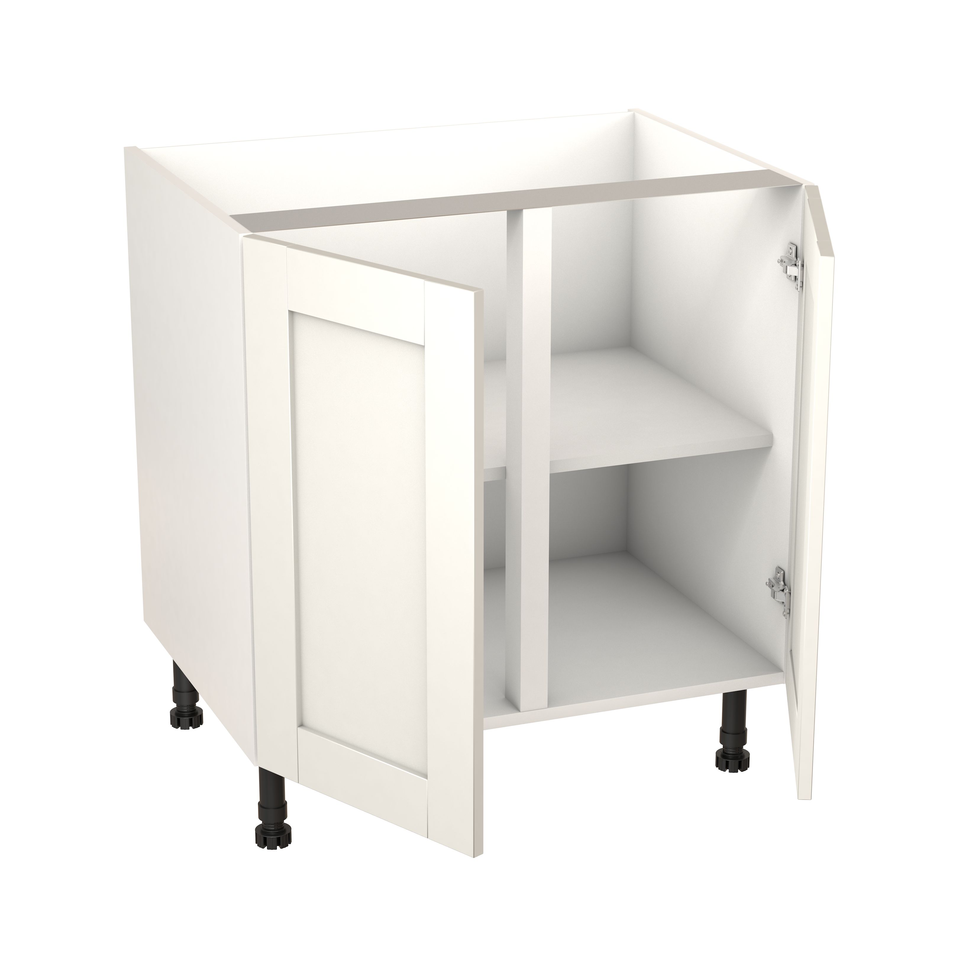 GoodHome Alpinia Matt ivory wood effect Base Kitchen cabinet (W) 800mm ...