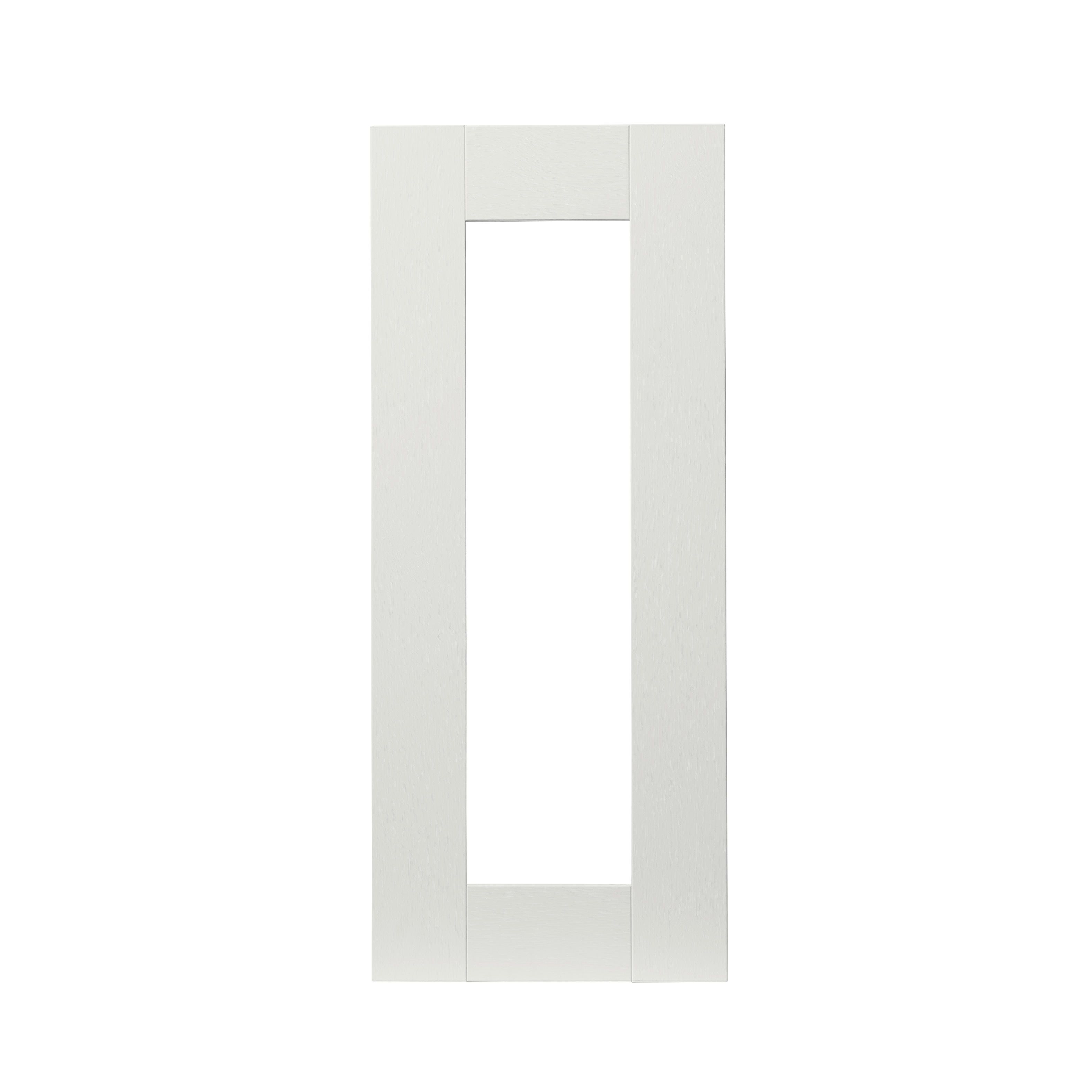 GoodHome Alpinia Matt ivory wood effect Shaker Glazed Cabinet door (W ...