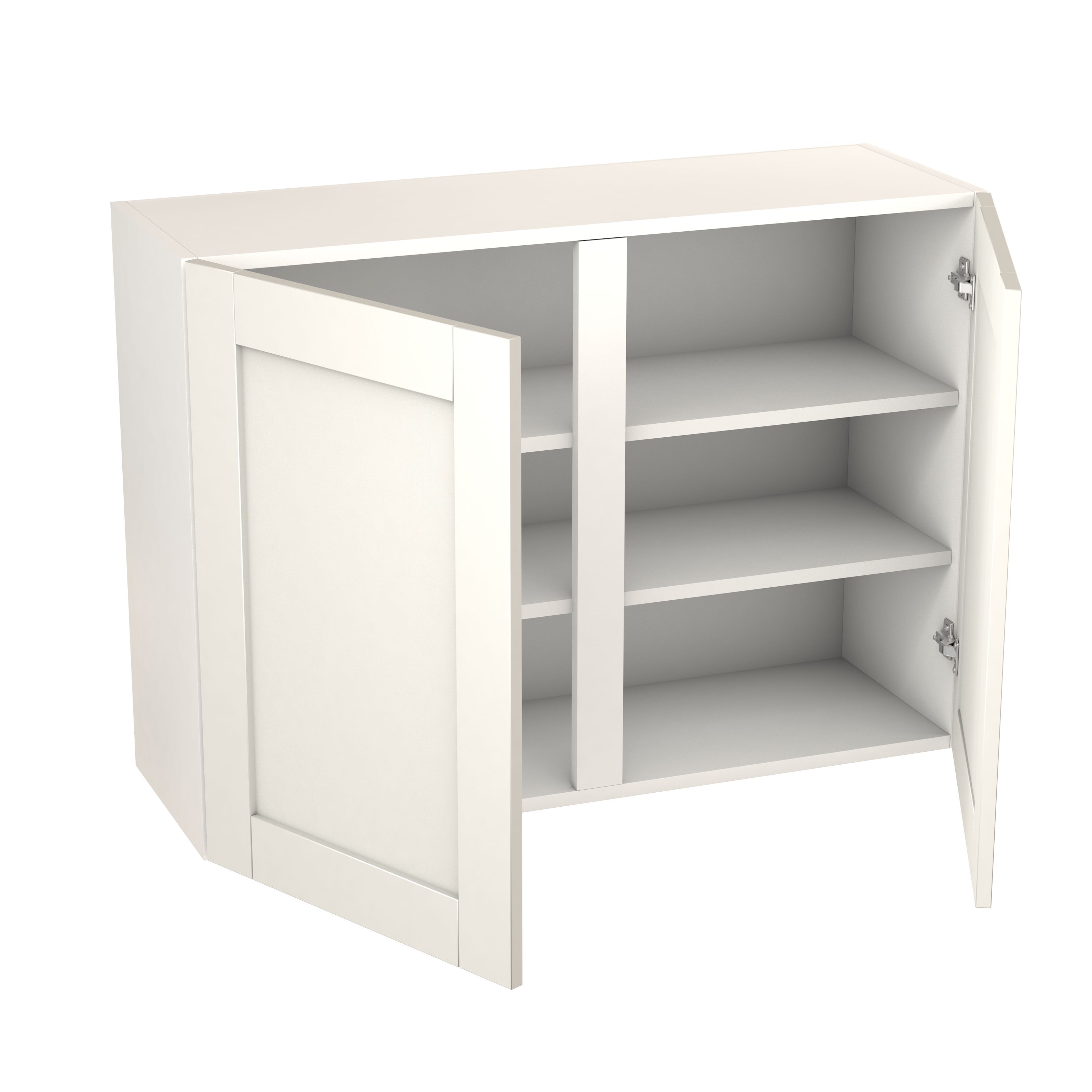 GoodHome Alpinia Matt ivory wood effect Wall Kitchen cabinet (W) 1000mm ...