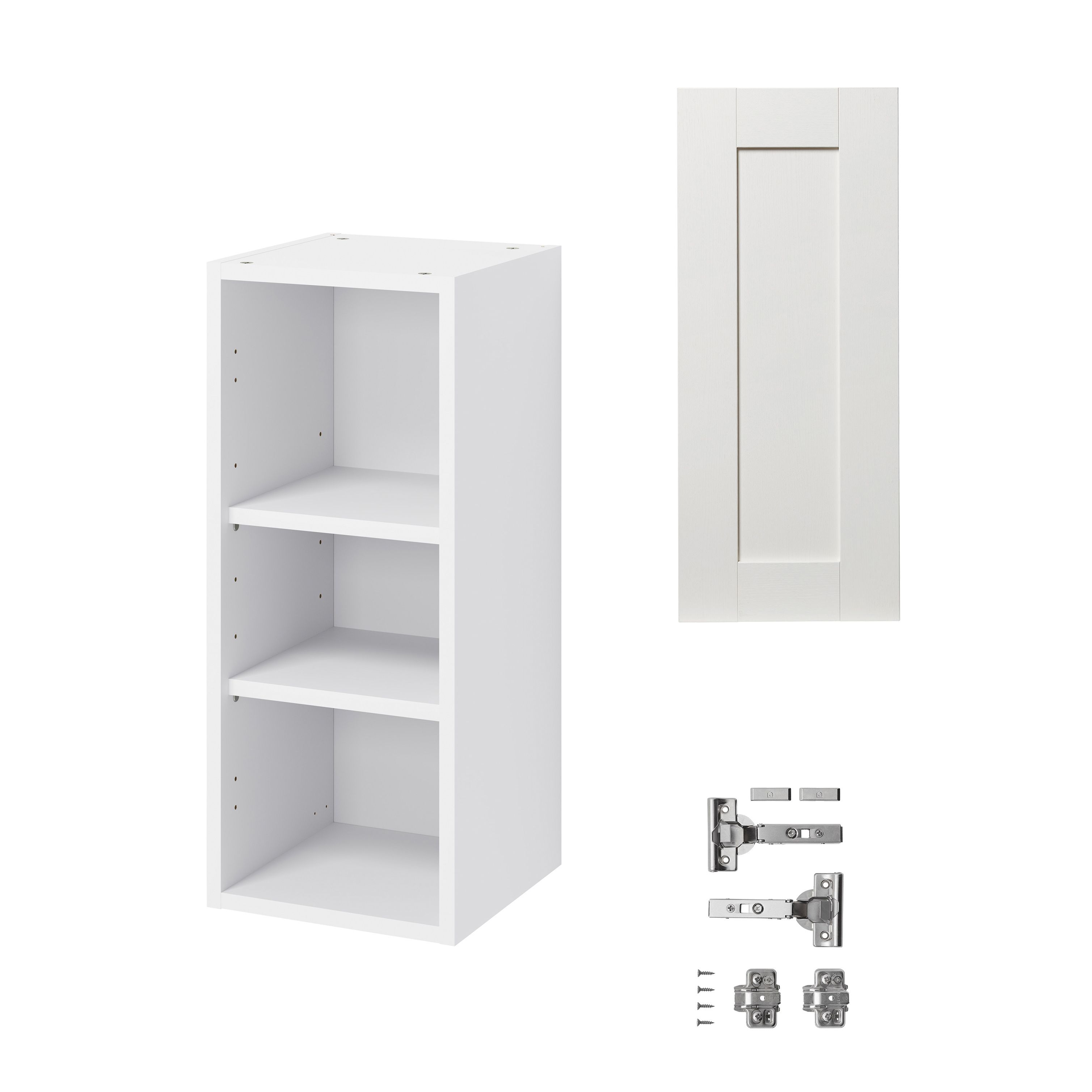 GoodHome Alpinia Matt ivory wood effect Wall Kitchen cabinet (W) 300mm ...