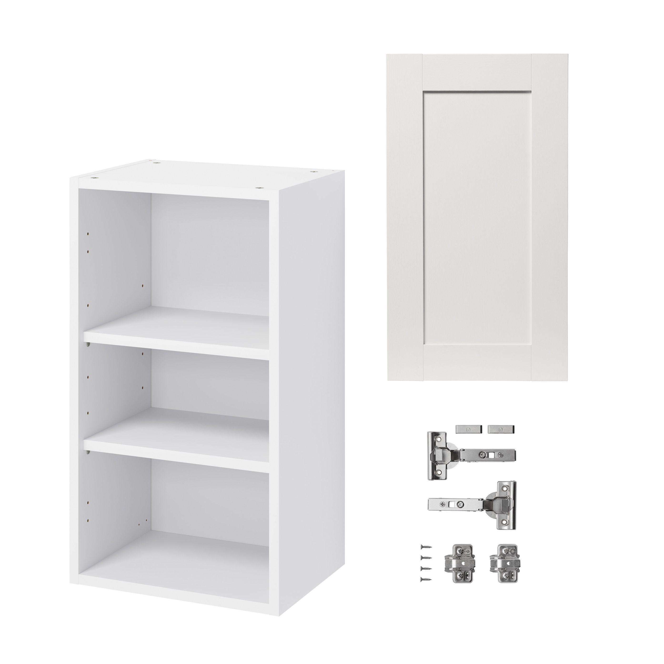 GoodHome Alpinia Matt ivory wood effect Wall Kitchen cabinet (W) 400mm ...