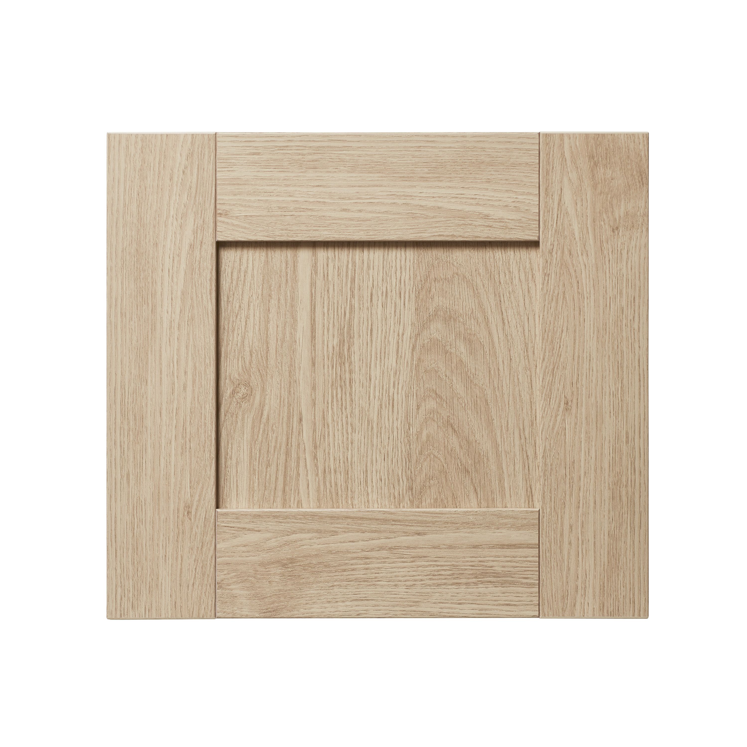 GoodHome Alpinia Matt light oak effect Matt white wood effect Shaker 2 ...