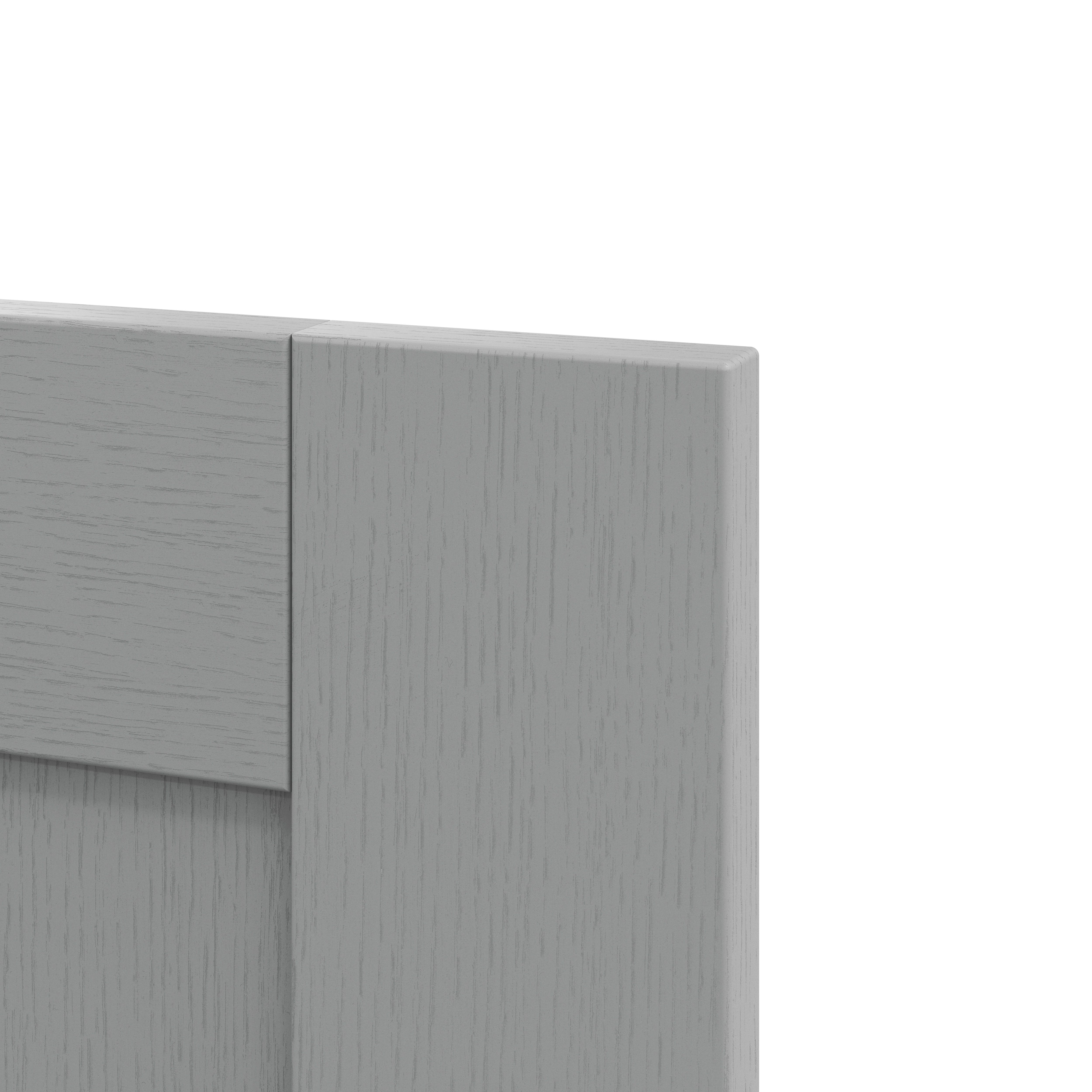 GoodHome Alpinia Matt slate grey wood effect Shaker Tall wall Cabinet ...