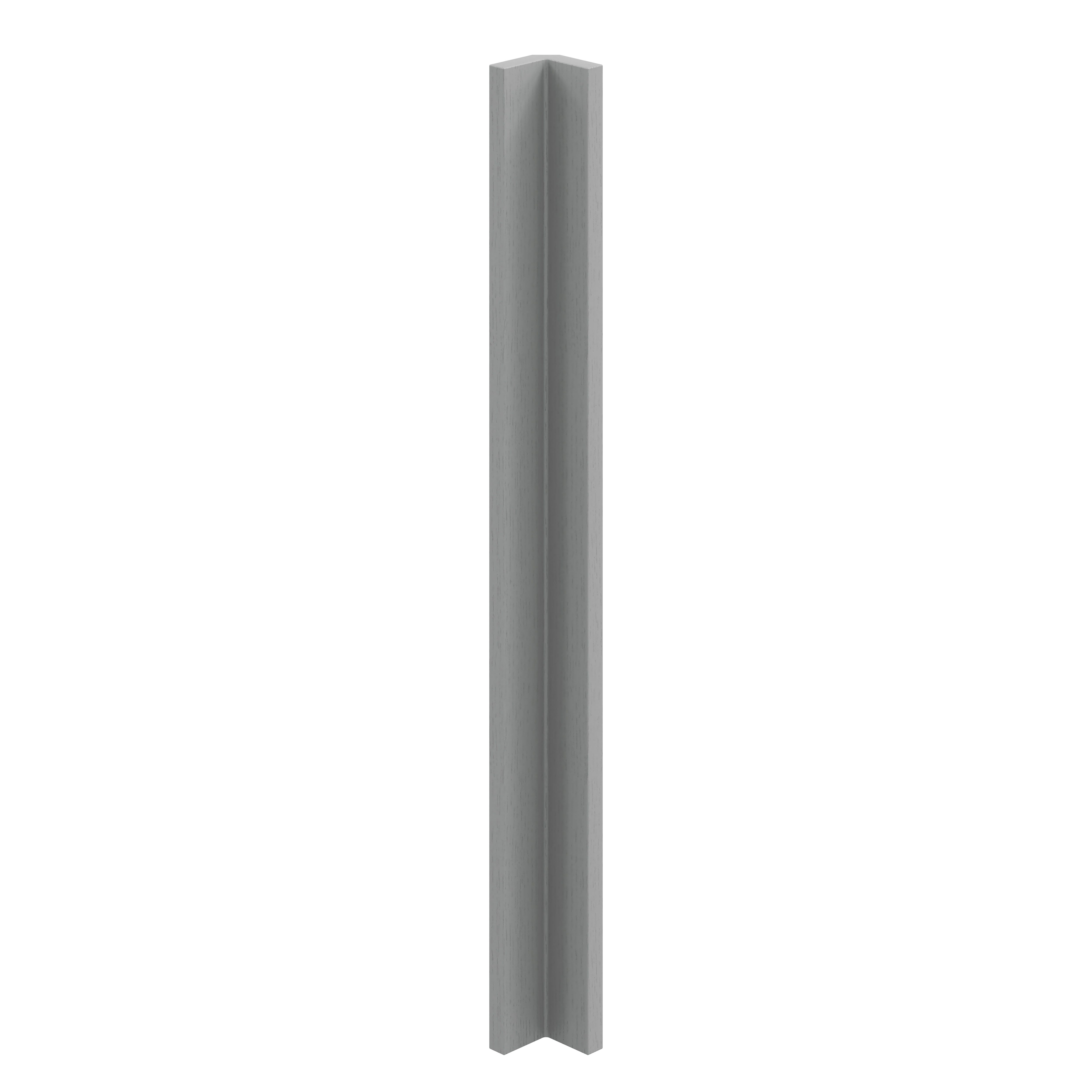GoodHome Alpinia Matt slate grey wood effect Standard Corner post, (W)59mm
