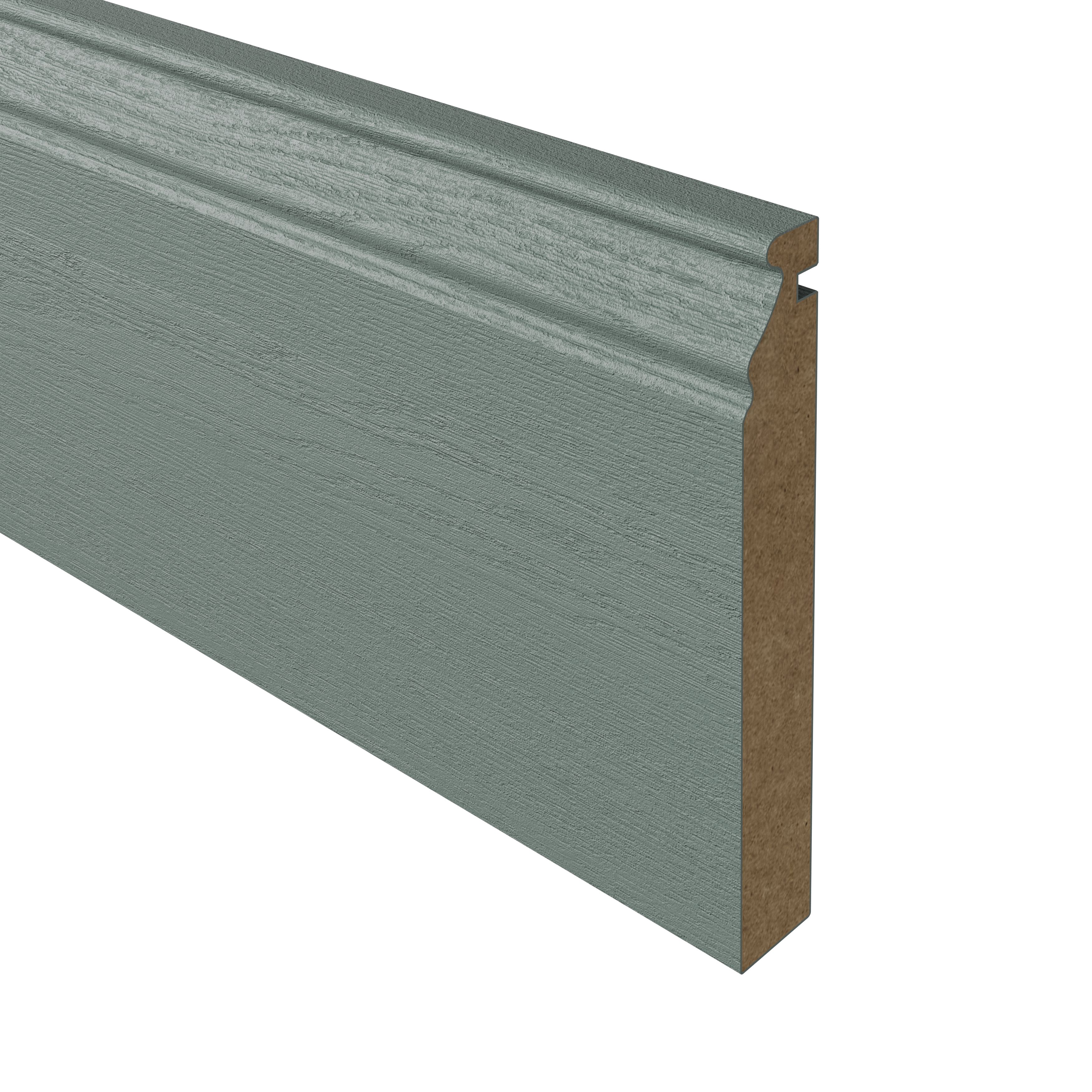 GoodHome Alpinia Reed Green Wood effect Square edge Stepped Plinth, (L ...