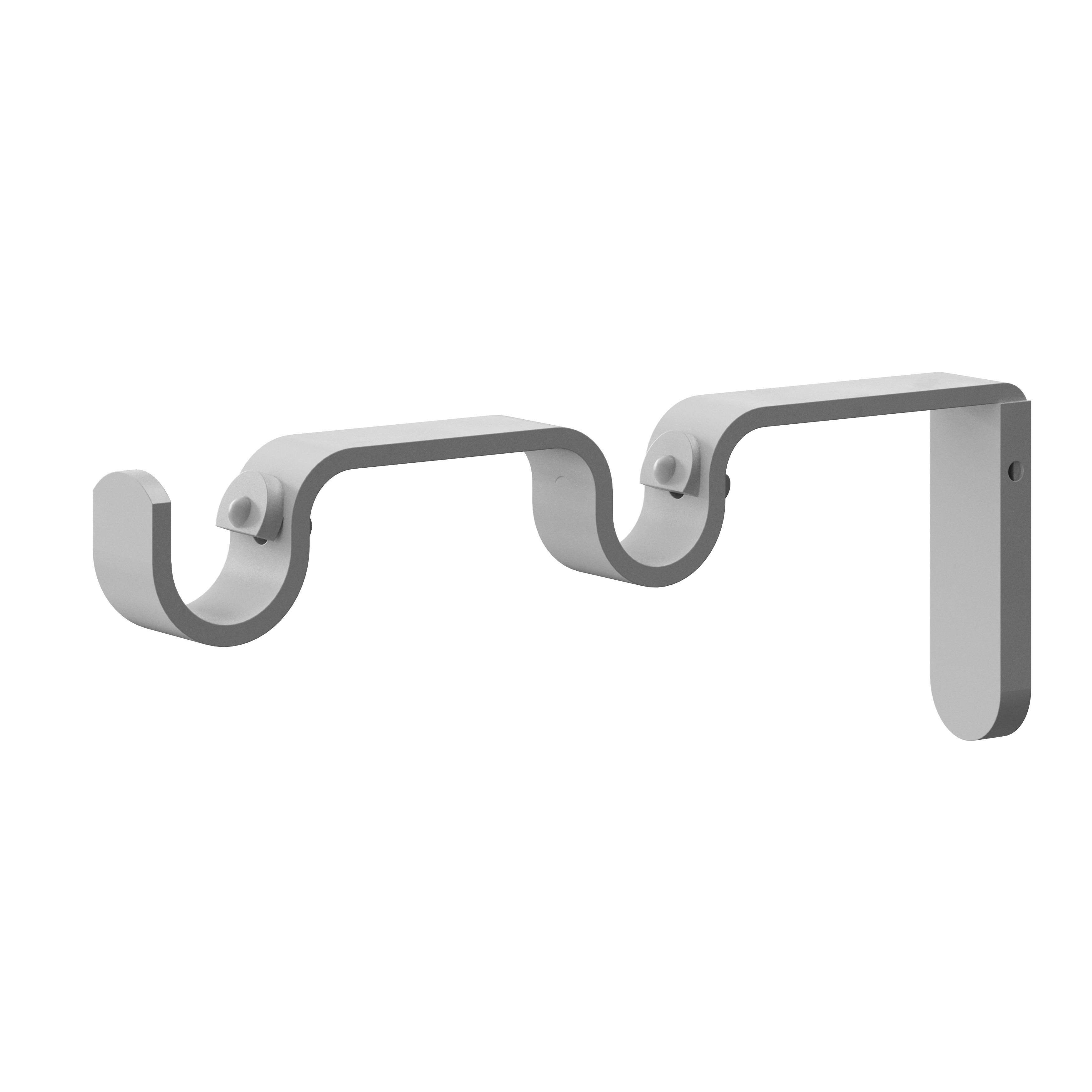 GoodHome Anafi Matt White Extendable Ball Single curtain pole set, (L ...