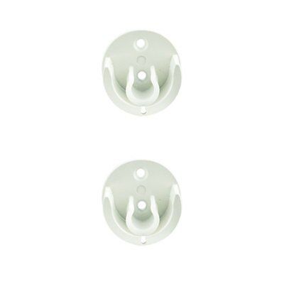 GoodHome Anafi White Metal & plastic Recess Curtain pole bracket, Set ...
