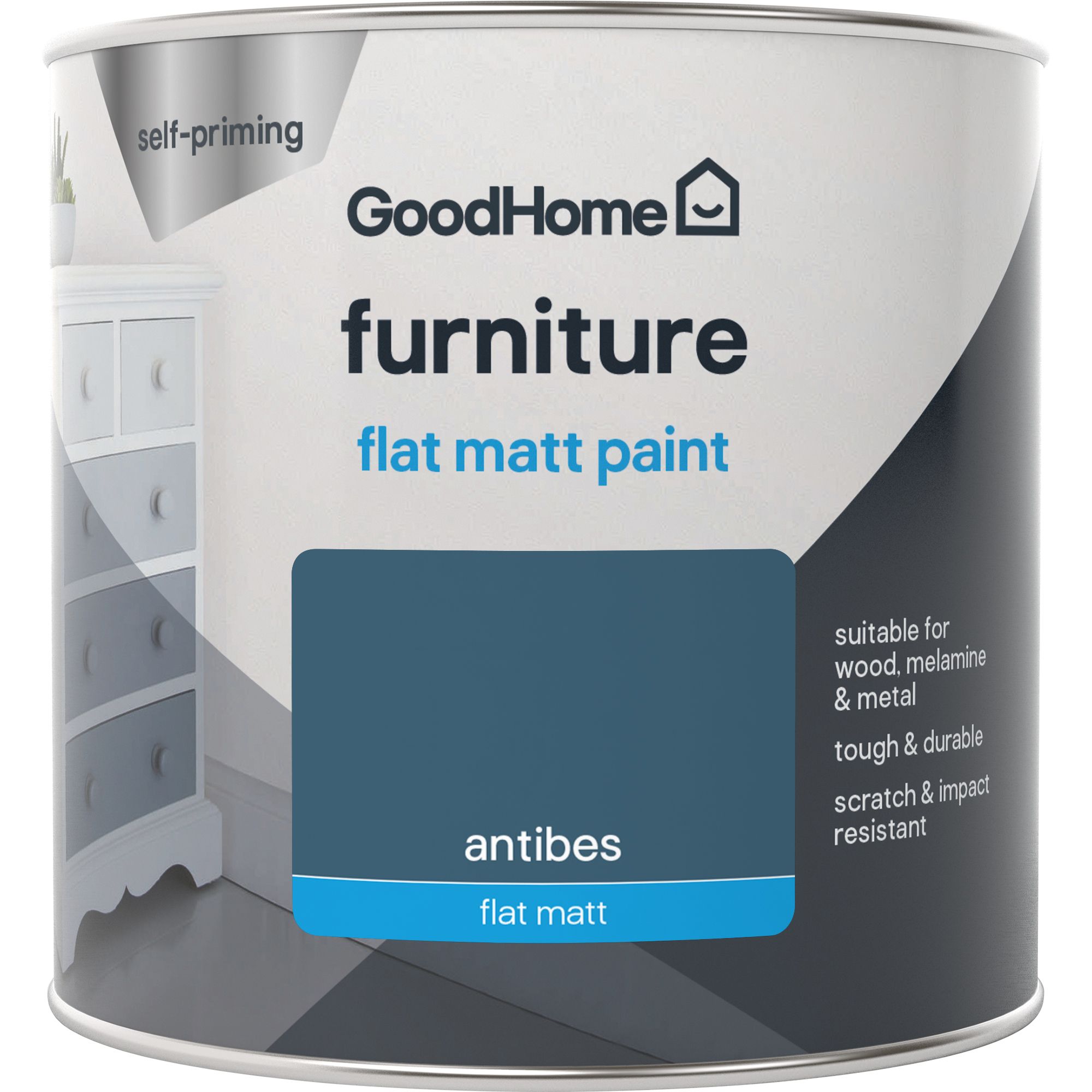 GoodHome Antibes Flat matt Furniture paint 500ml