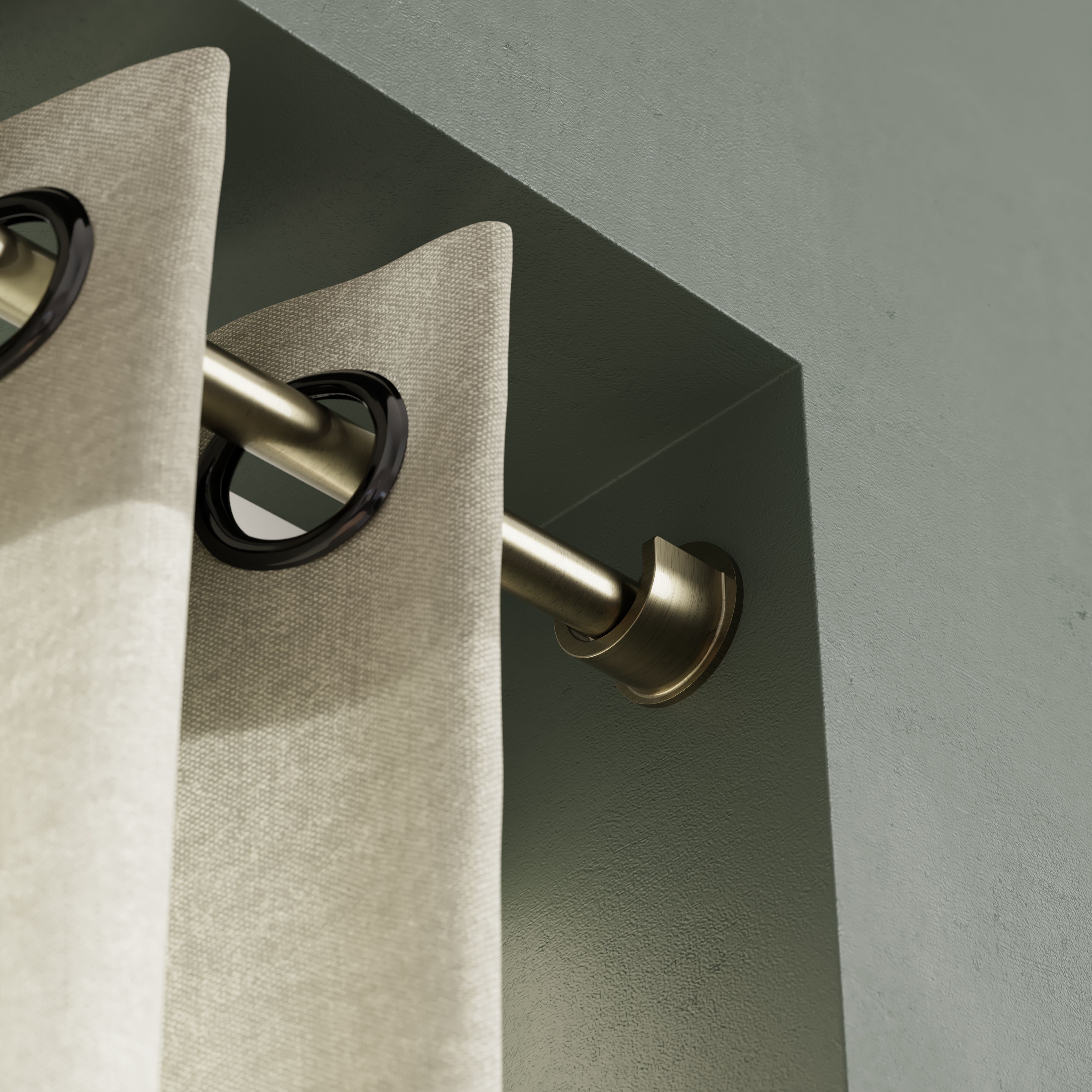 GoodHome Antiki Gold Antique brass effect Metal & plastic Recess ...