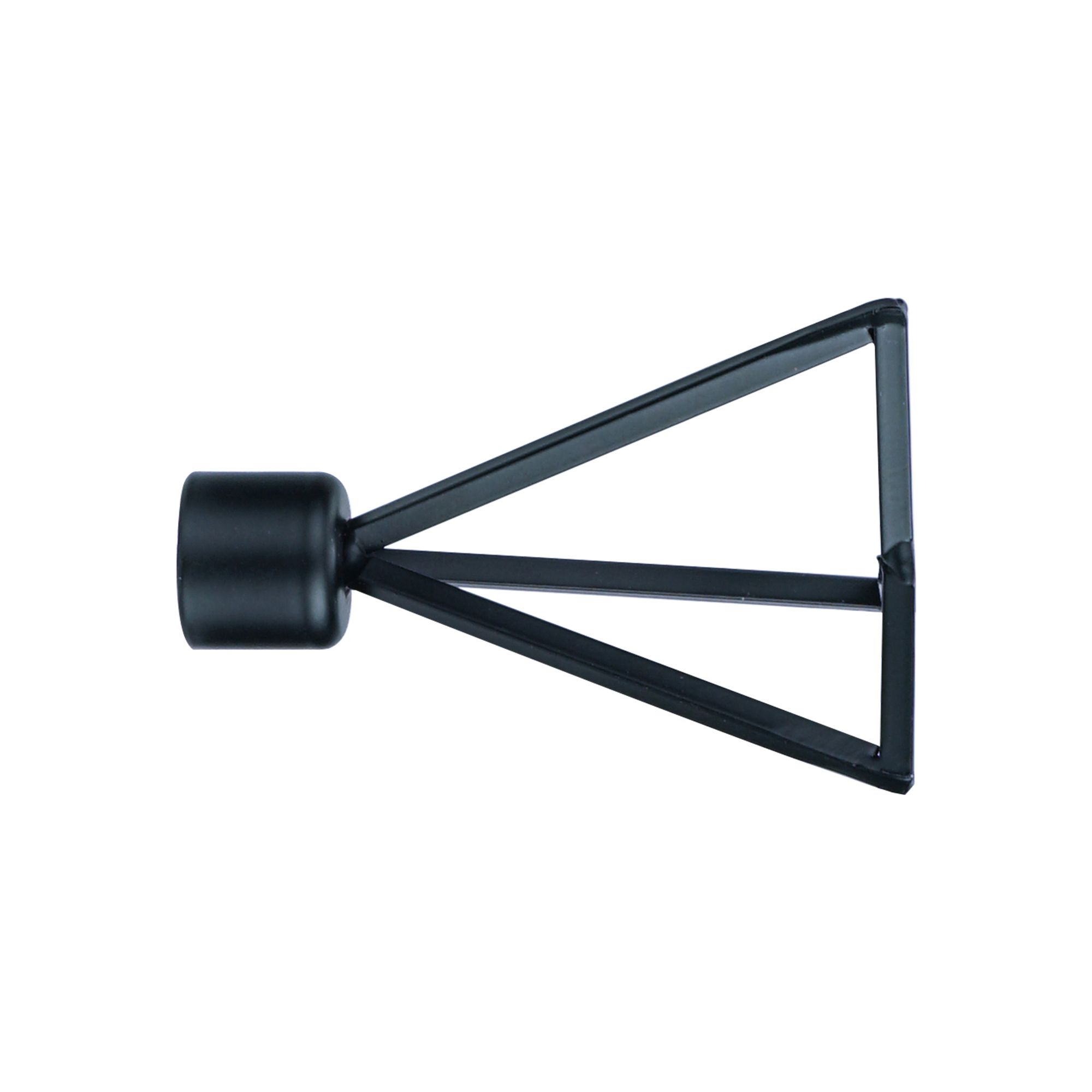 GoodHome Araxos Black Metal Wired triangle Curtain pole finial (Dia)19mm
