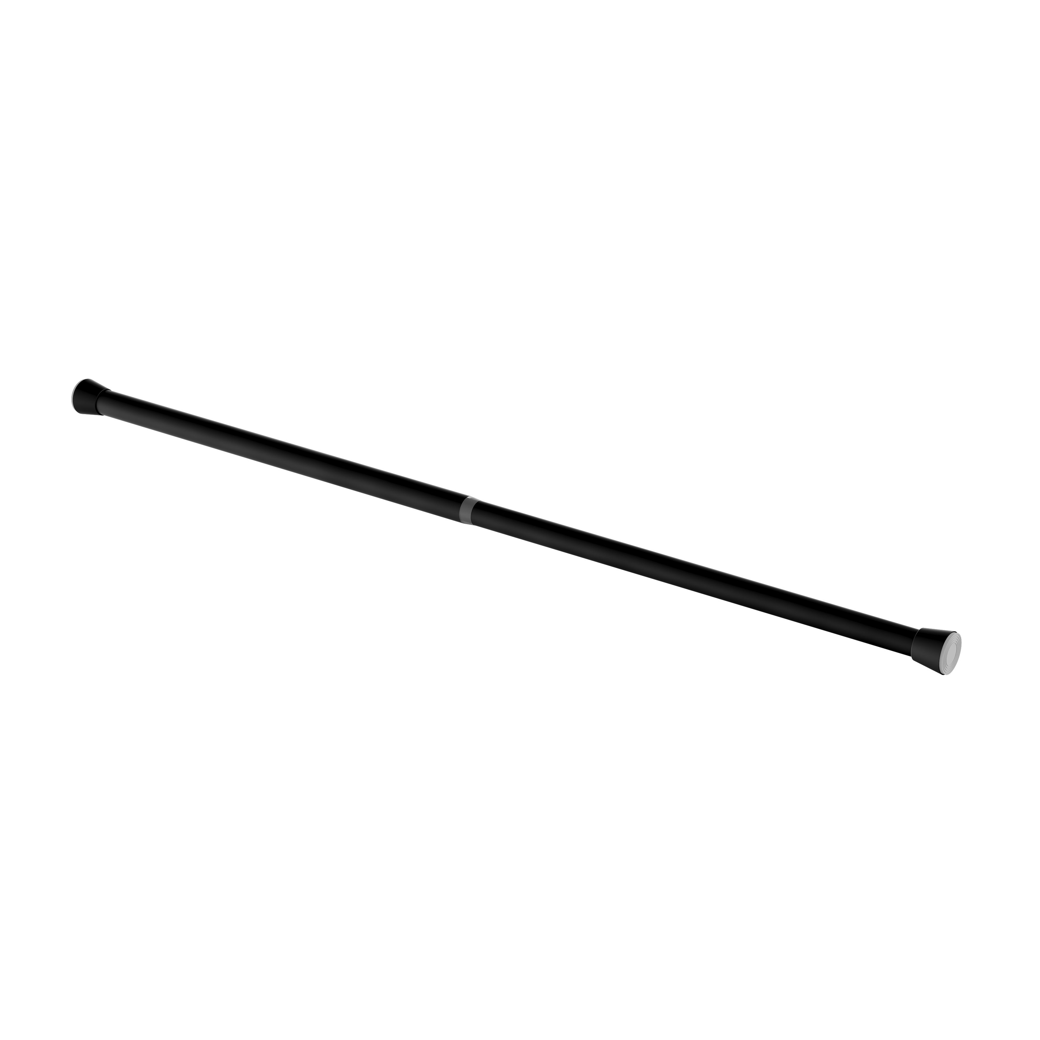 GoodHome Araxos Matt Black Extendable Single curtain pole set, (L)900mm ...