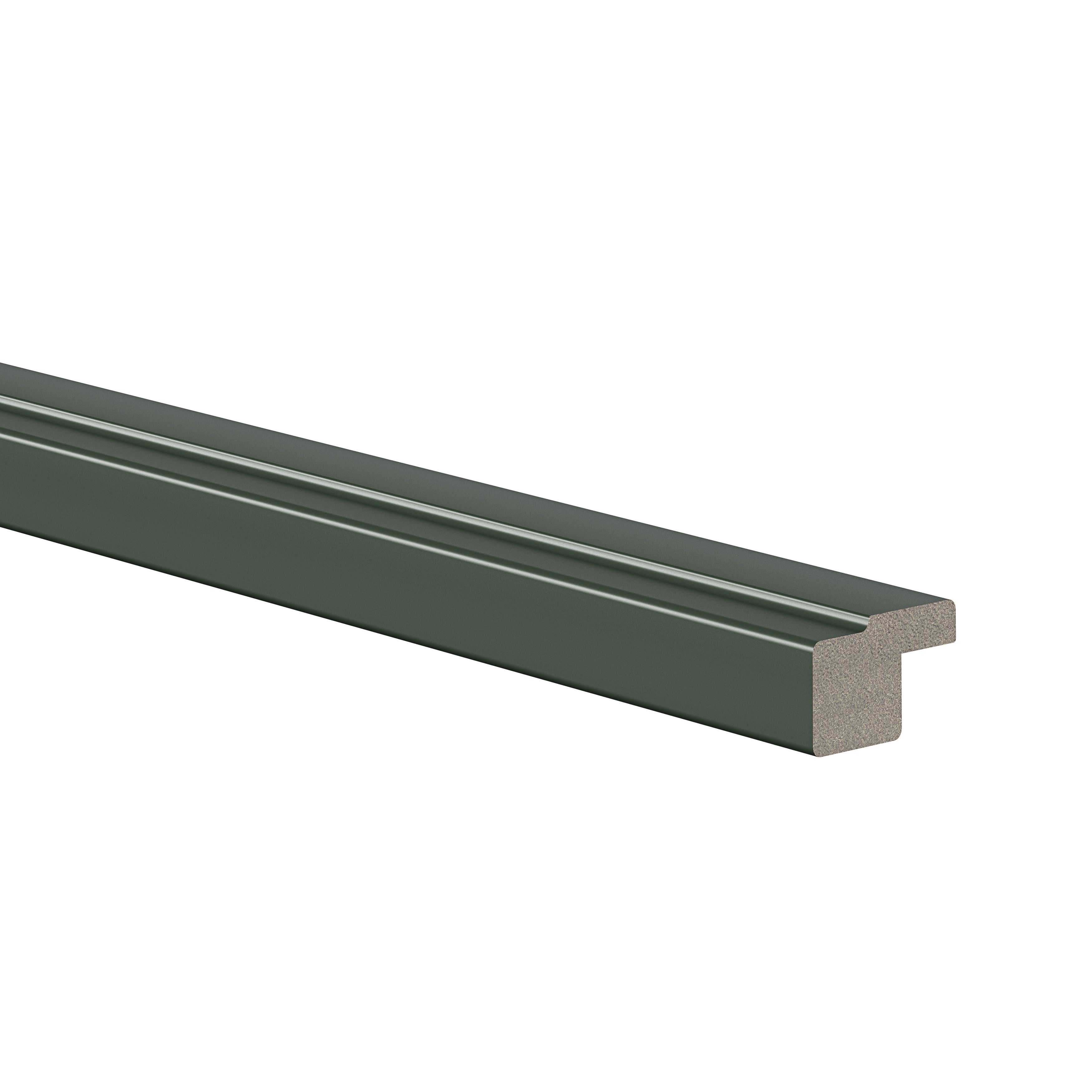 GoodHome Artemisia Matt dark green stone effect Straight Shaker Cornice ...