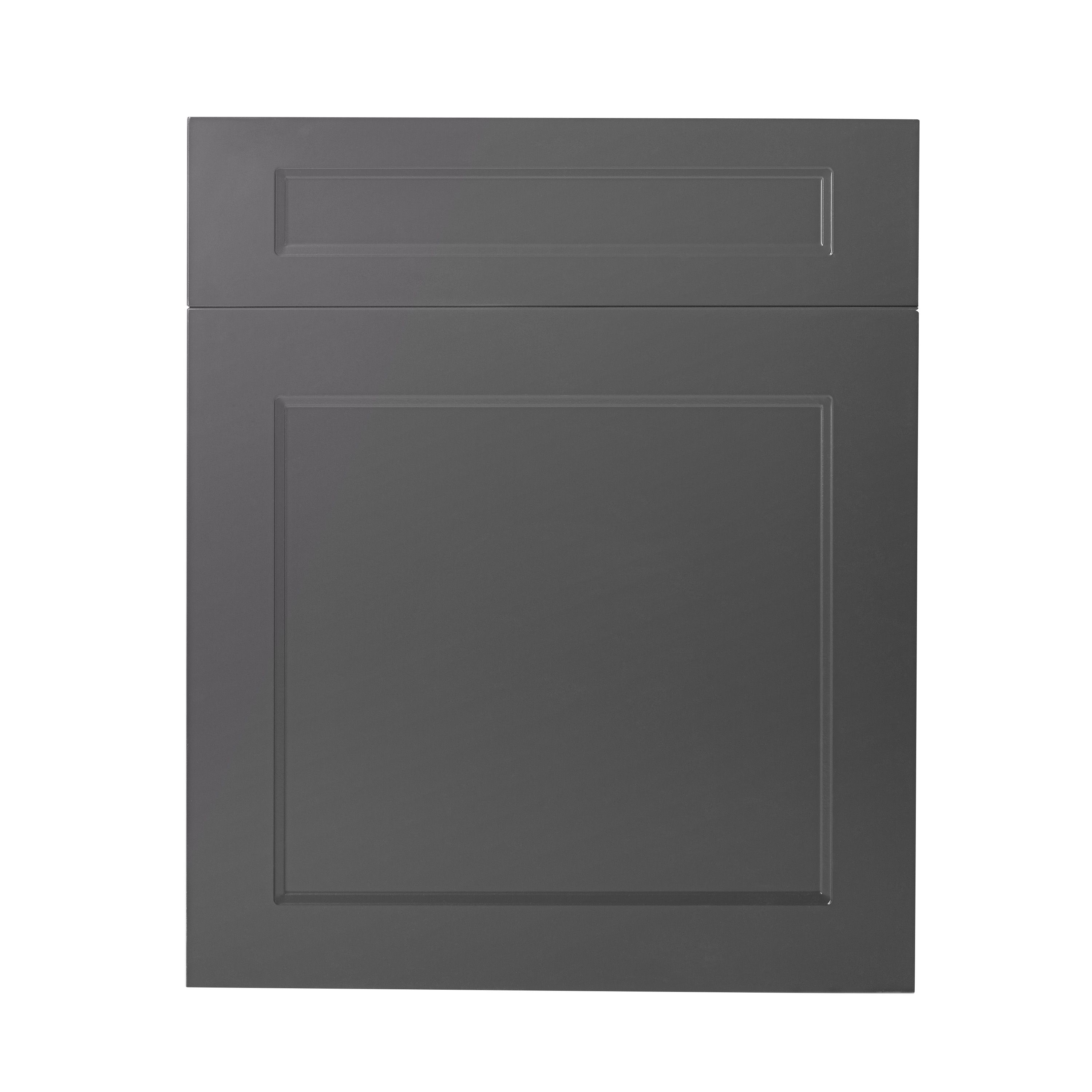 GoodHome Artemisia Matt graphite Door & drawer, (W)600mm (H)715mm (T ...