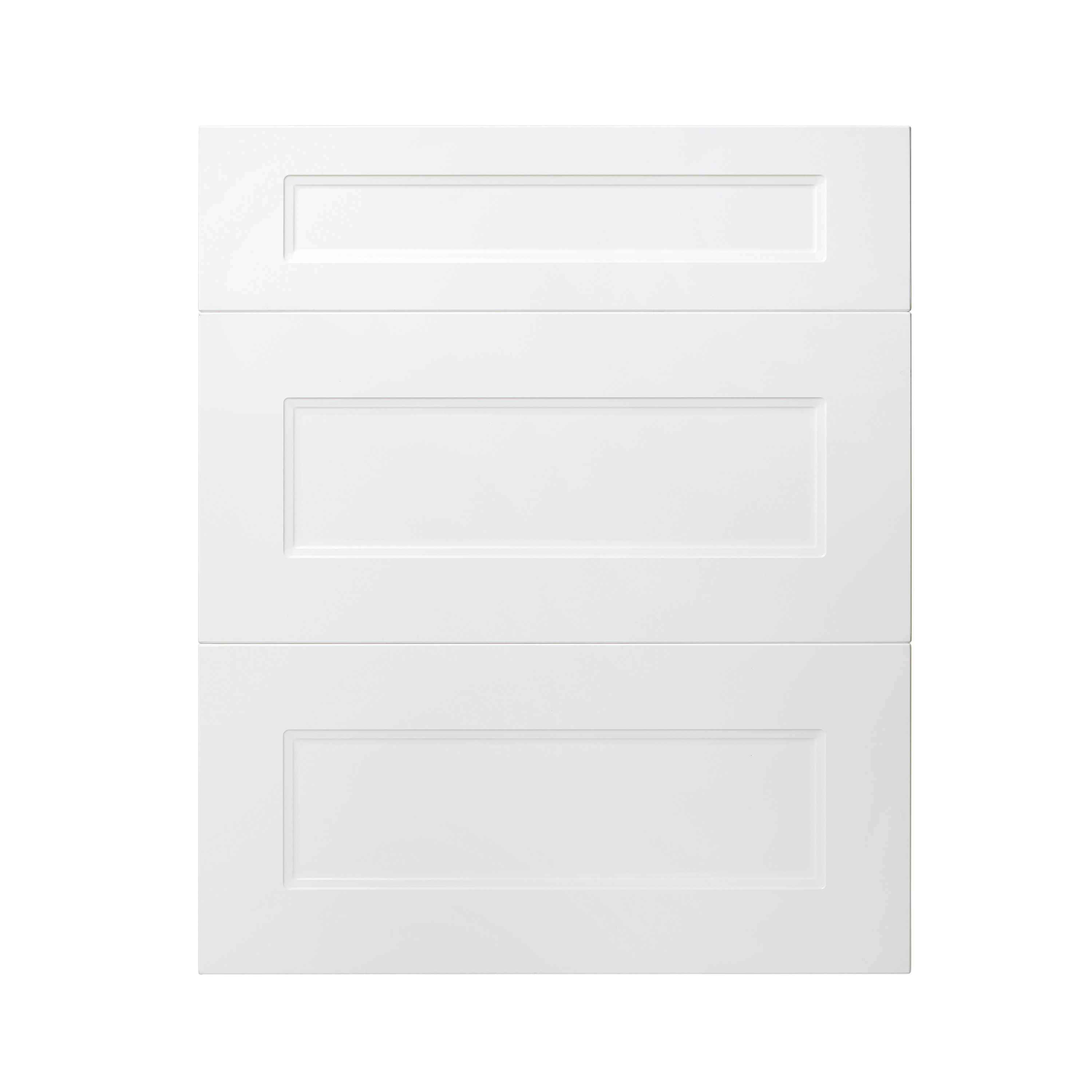 GoodHome Artemisia Matt white Drawer front, Pack of 1 (H)715mm (W)597mm ...
