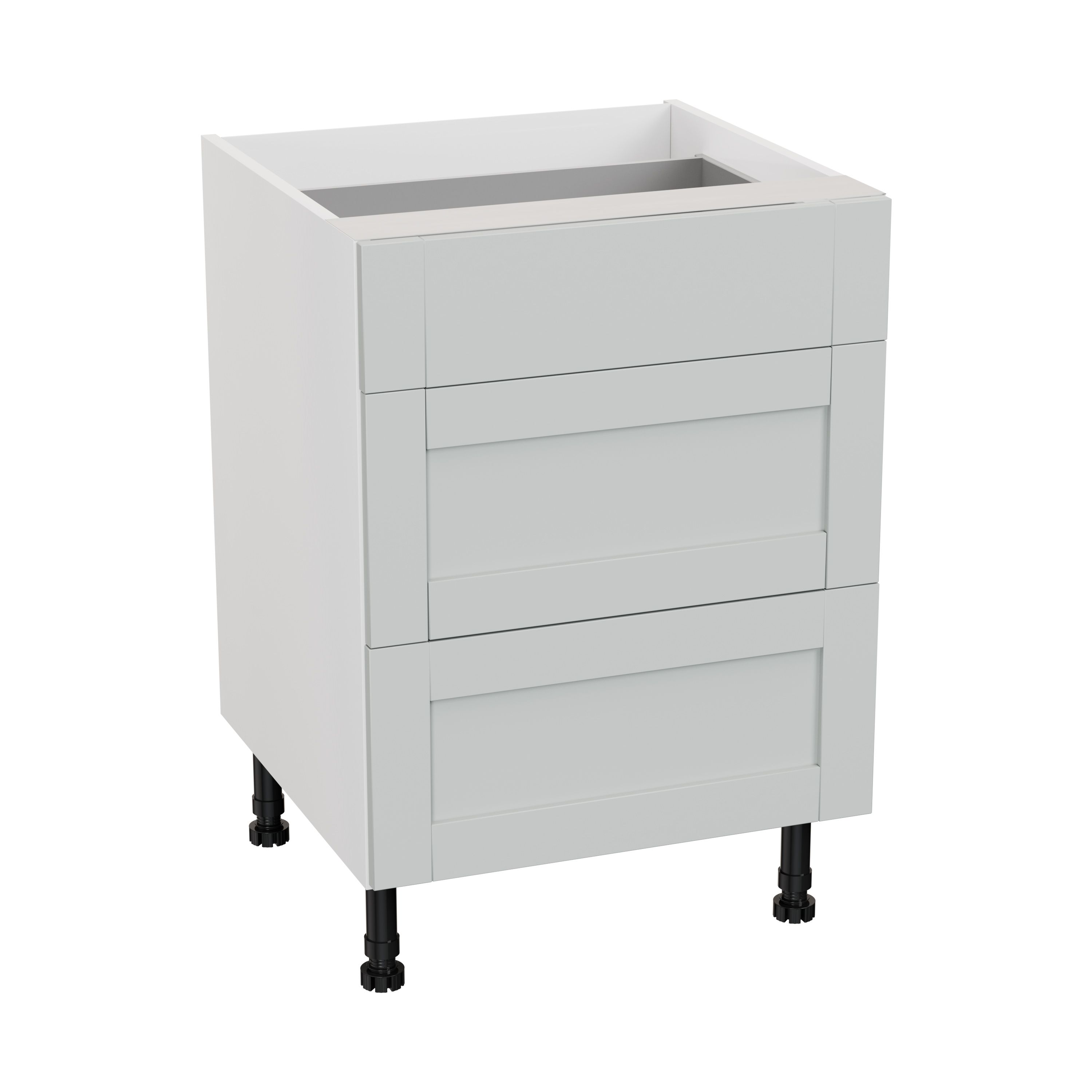 GoodHome Ashmead Matt dove grey Base Kitchen cabinet (W) 600mm (H)720mm