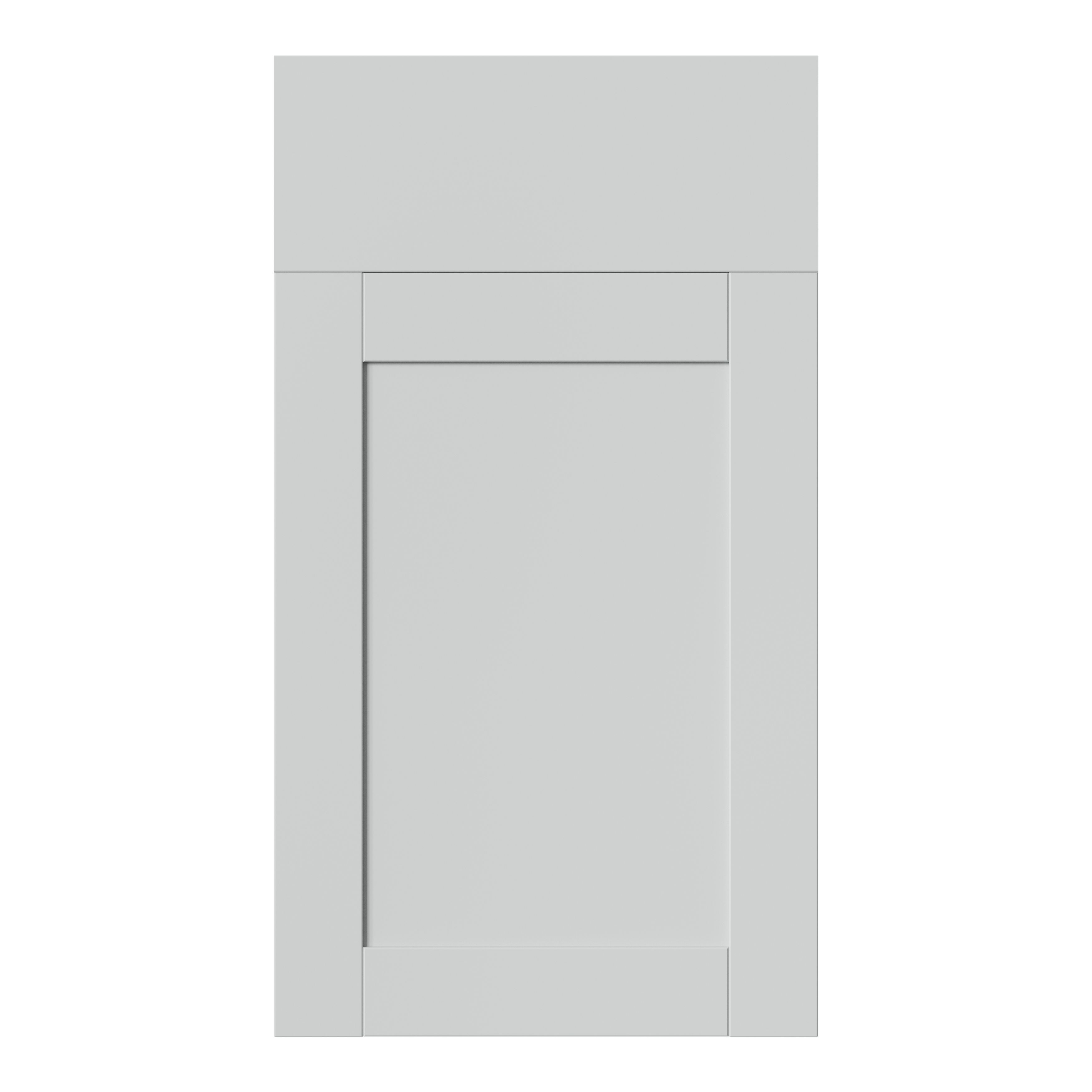 GoodHome Ashmead Matt dove grey Shaker Drawerline Cabinet door (W)400mm ...