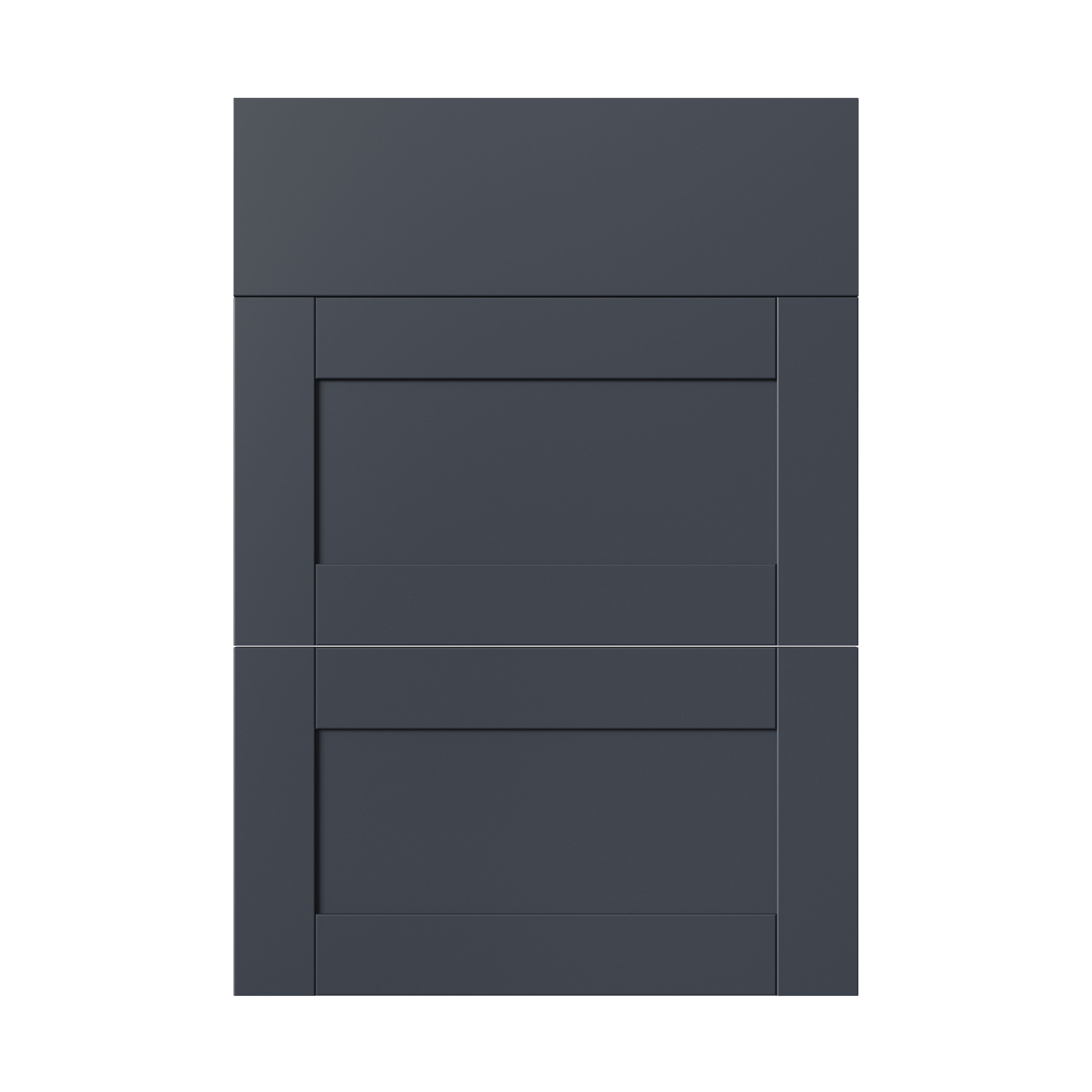GoodHome Ashmead Matt midnight blue 3 drawer cabinet front (H)715mm (W ...