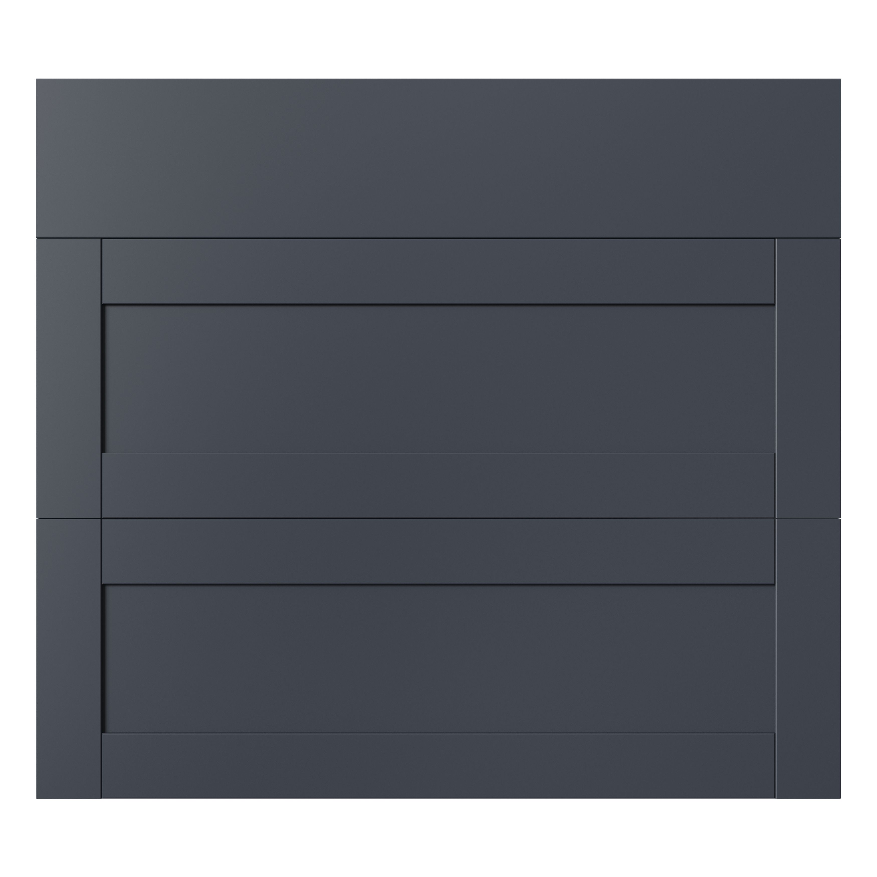 GoodHome Ashmead Matt midnight blue 3 drawer cabinet front (H)715mm (W ...