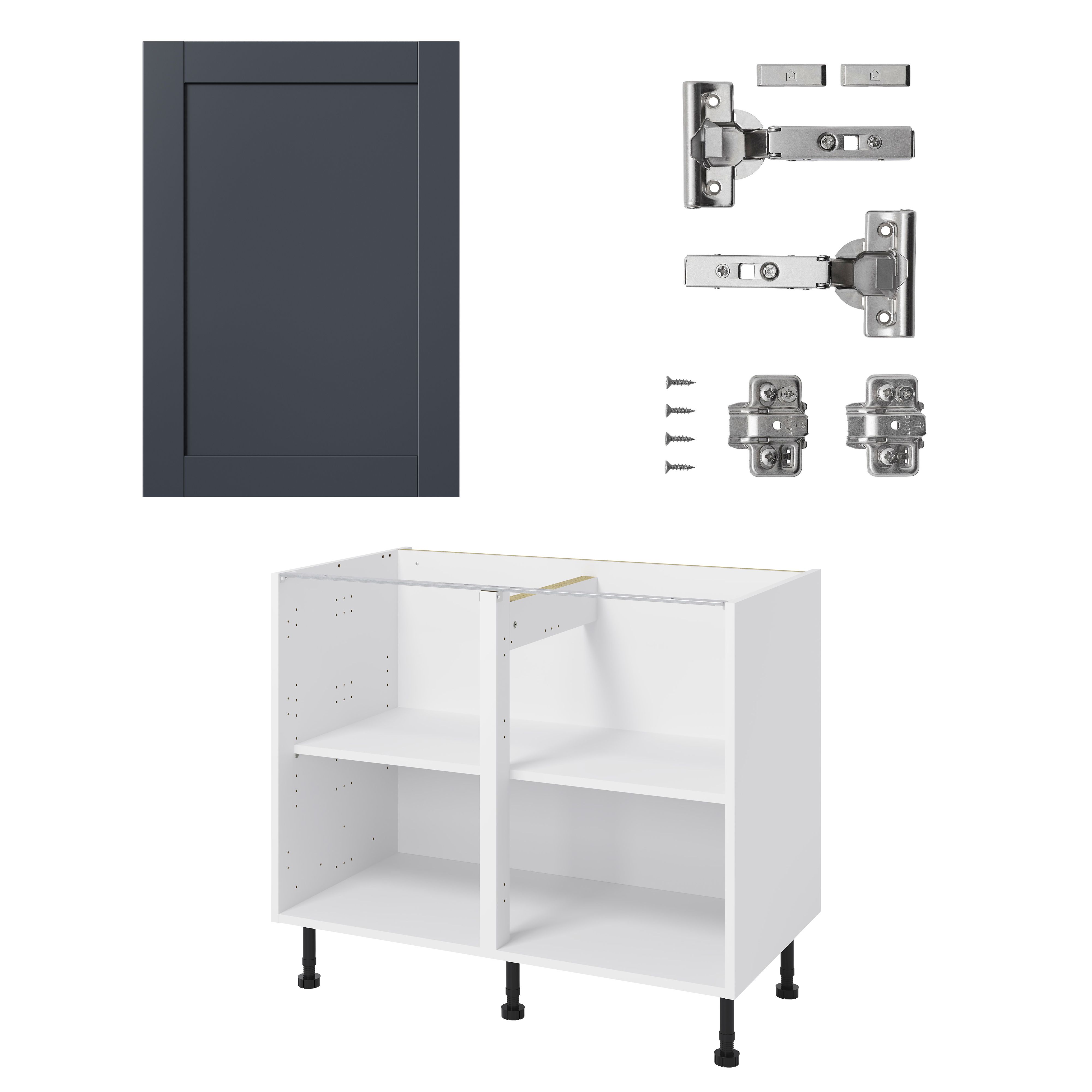 GoodHome Ashmead Matt midnight blue Base Kitchen cabinet (W) 1000mm (H ...