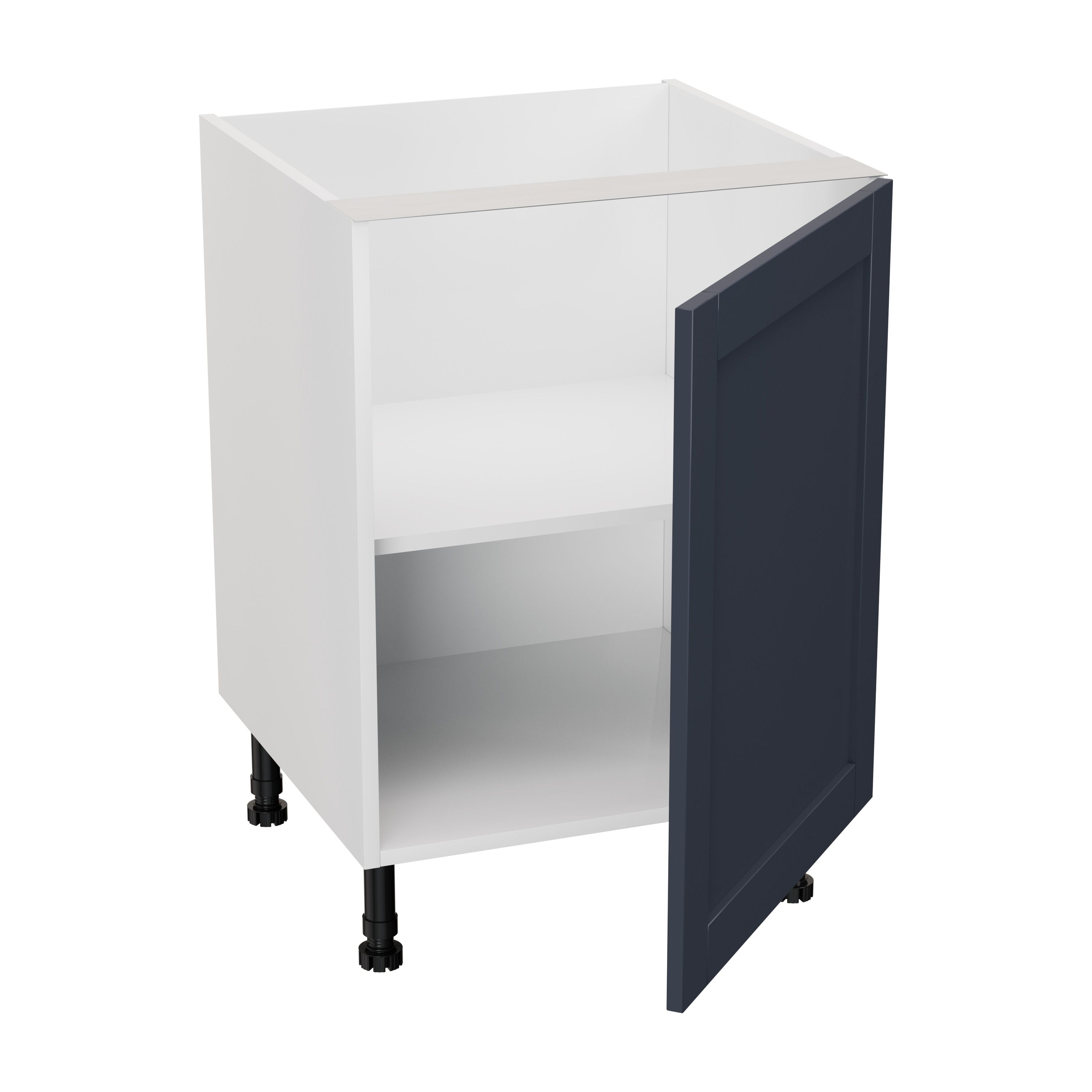 GoodHome Ashmead Matt midnight blue Base Kitchen cabinet (W) 600mm (H)720mm