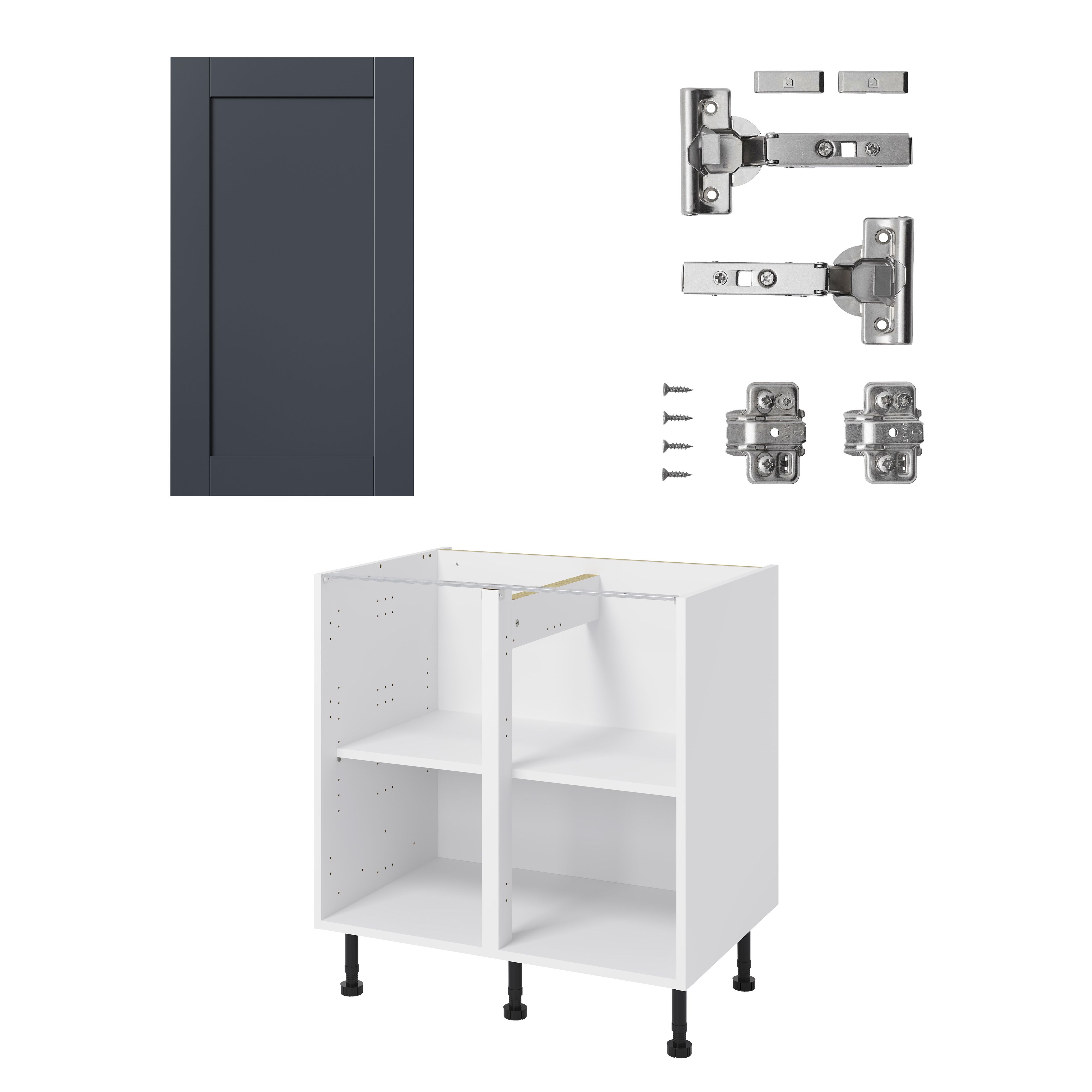 GoodHome Ashmead Matt midnight blue Base Kitchen cabinet (W) 800mm (H)720mm