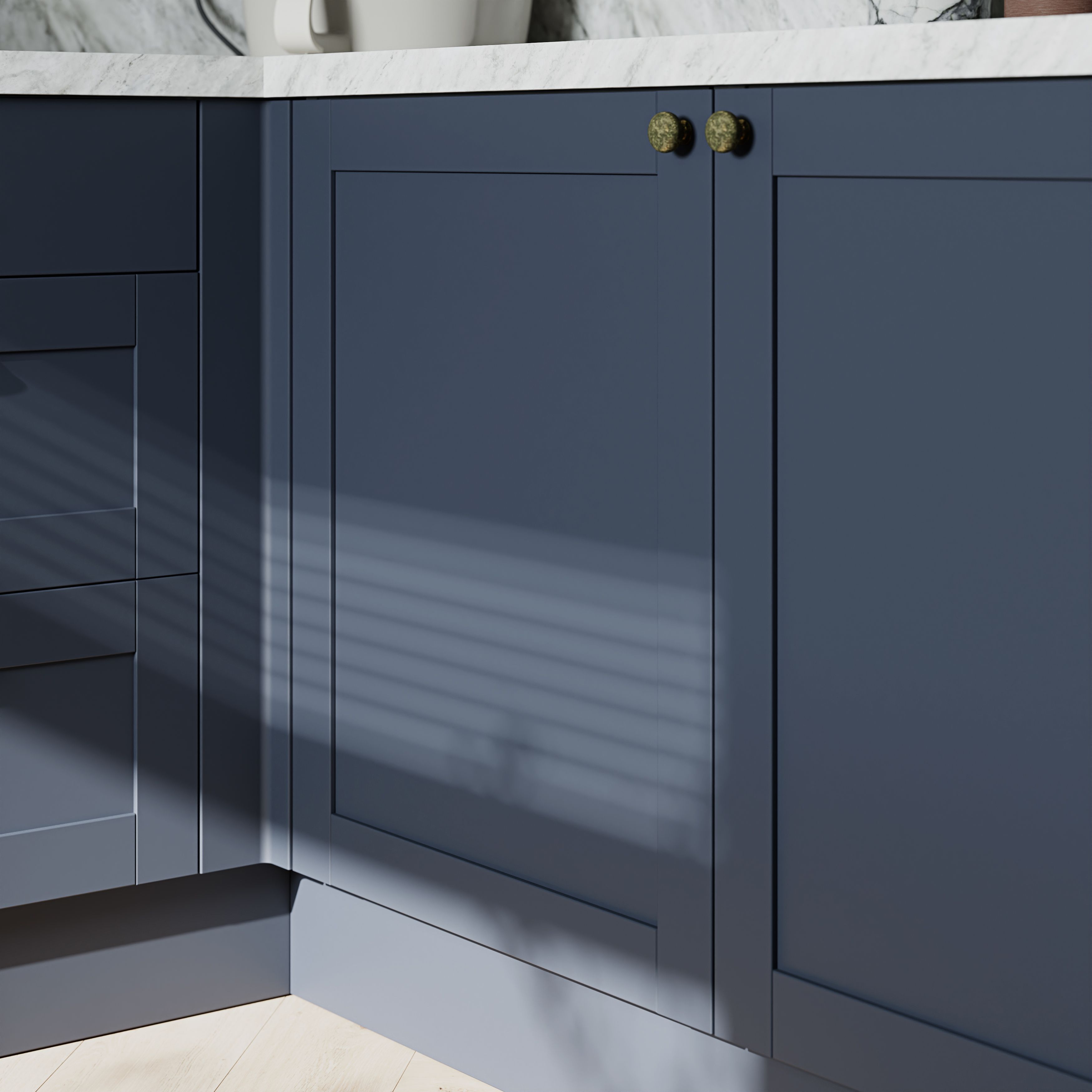 GoodHome Ashmead Matt midnight blue Smooth Cornice, (L)2400mm (H)75mm